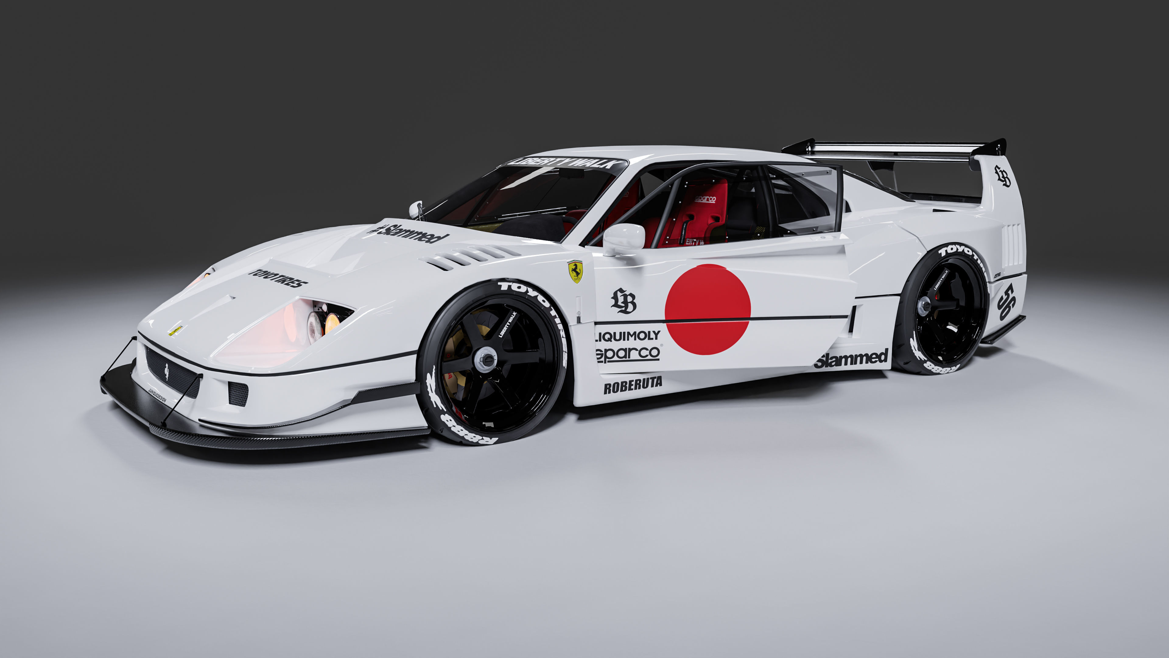 Ferrari F40 Liberty Walk LB 3D model rigged | CGTrader
