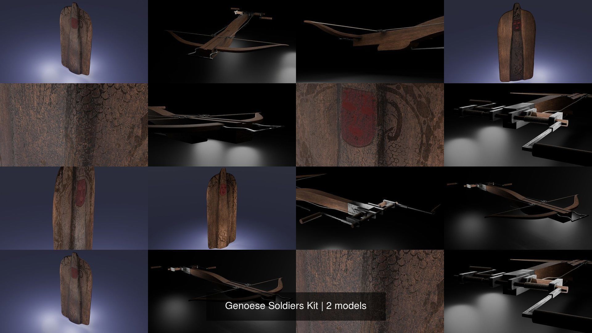 3D Model Collection Genoese Soldiers Kit VR / AR / low-poly | CGTrader