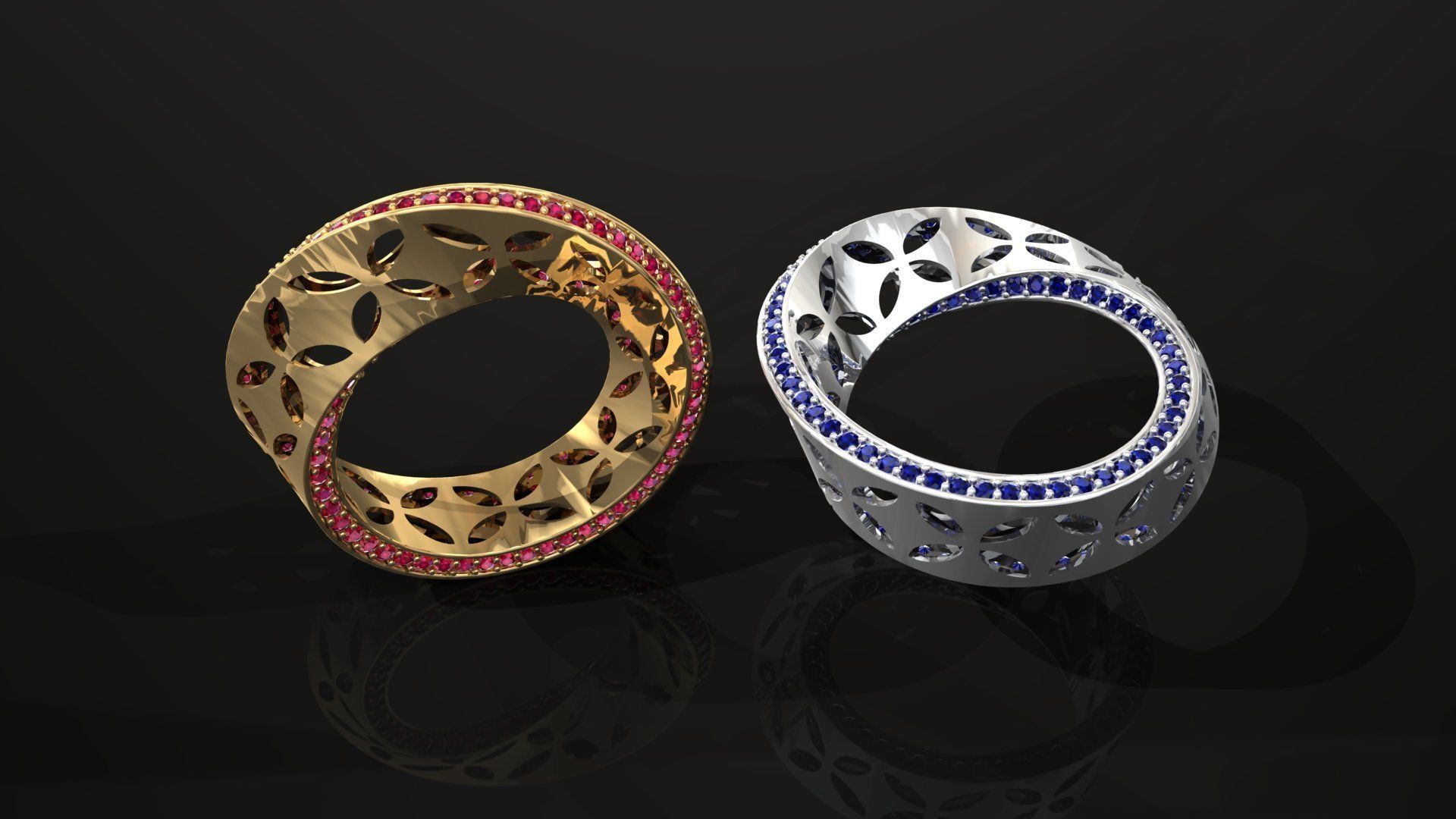 Mobius twist rings 3dmodels 3D print model 3D model 3D printable | CGTrader