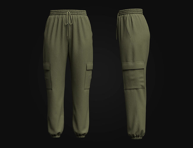 Womens Corduroy Pant 3D model | CGTrader