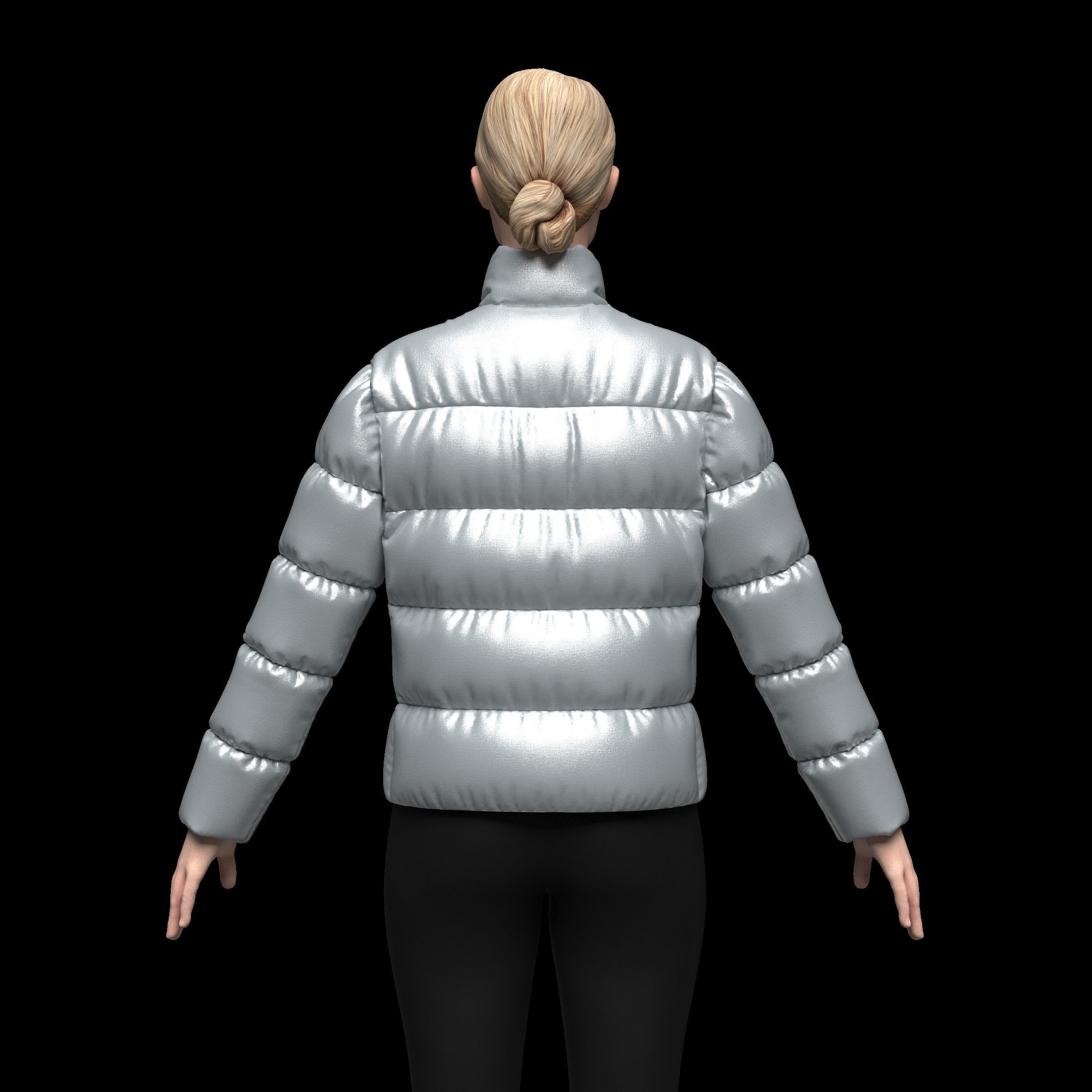 Womens Puffer Jacket 3D model | CGTrader