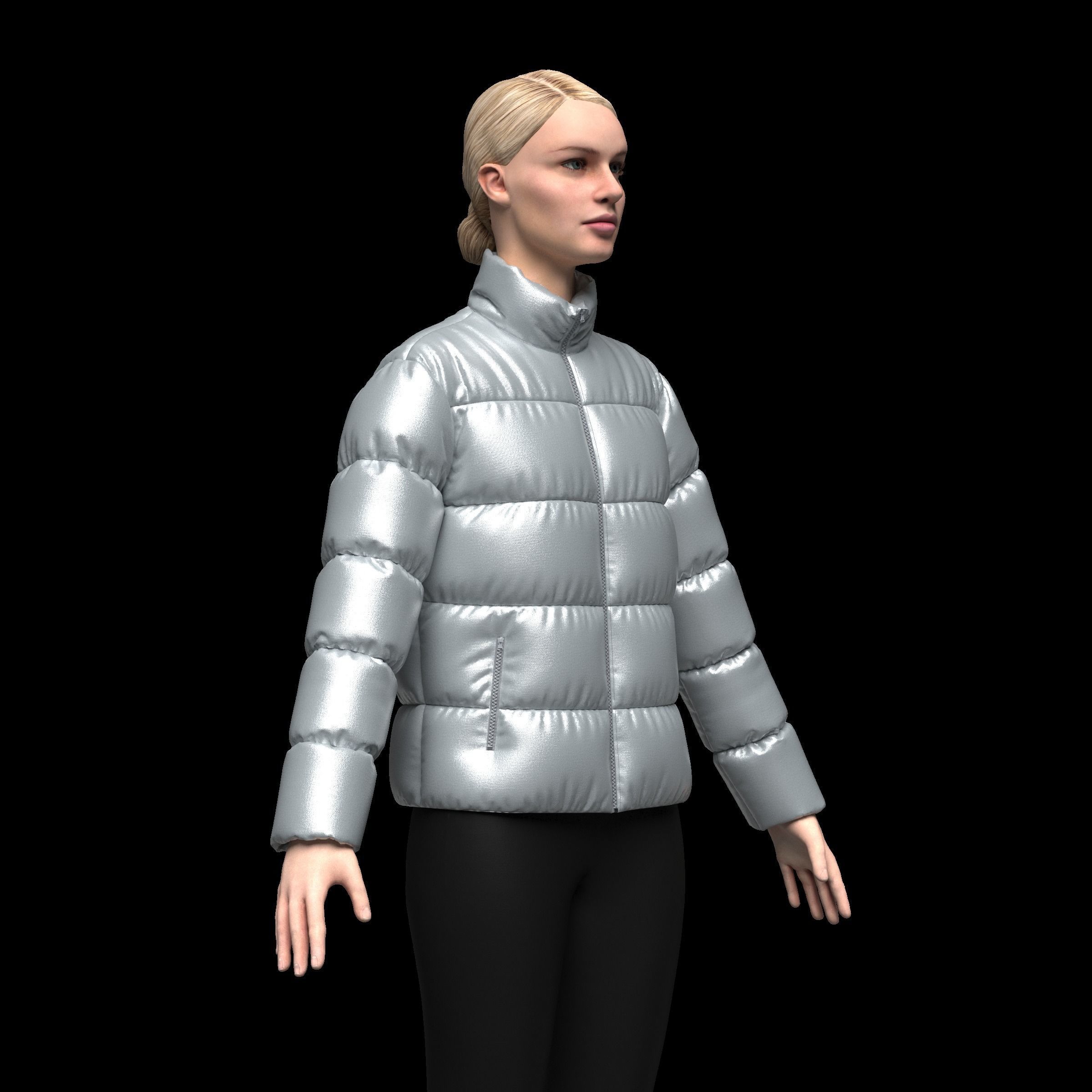 Womens Puffer Jacket 3D model | CGTrader