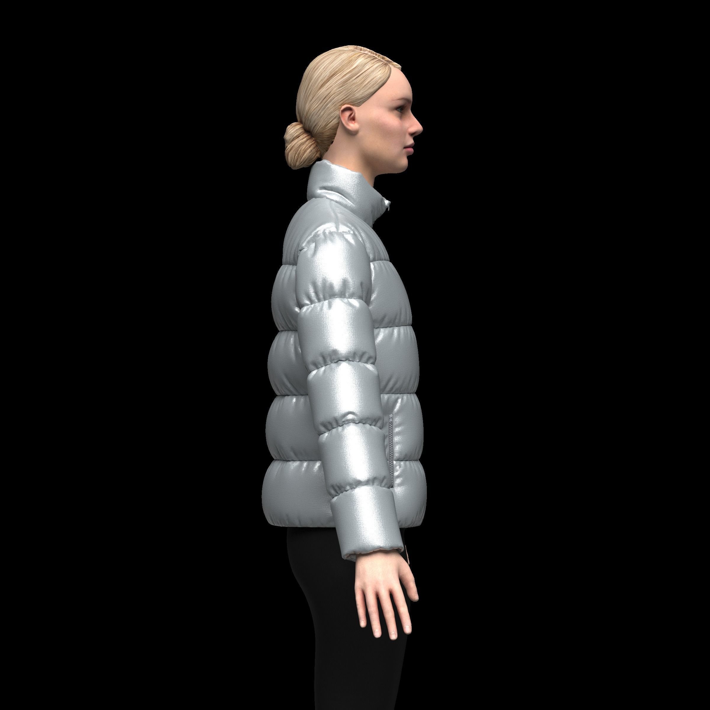 Womens Puffer Jacket 3D model | CGTrader