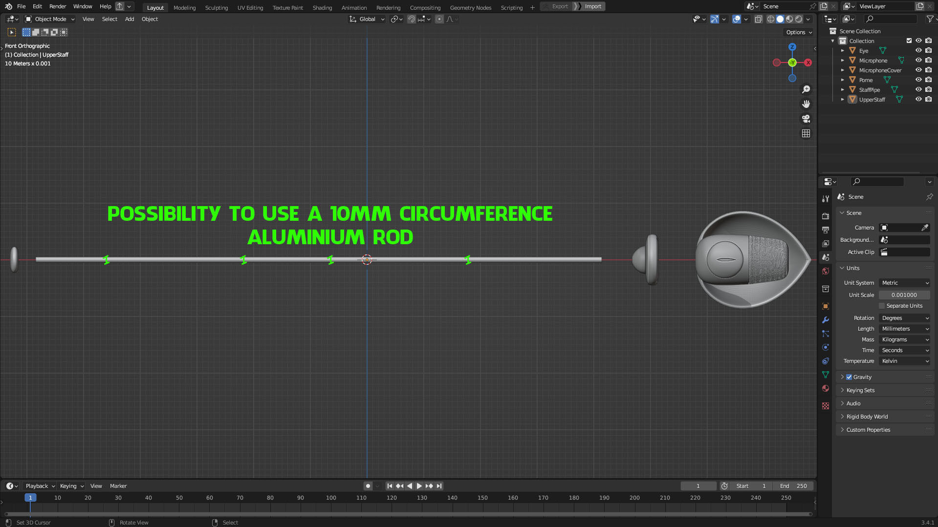 Hazbin Hotel Alastor Mic Cane for Cosplay 3D model 3D printable | CGTrader