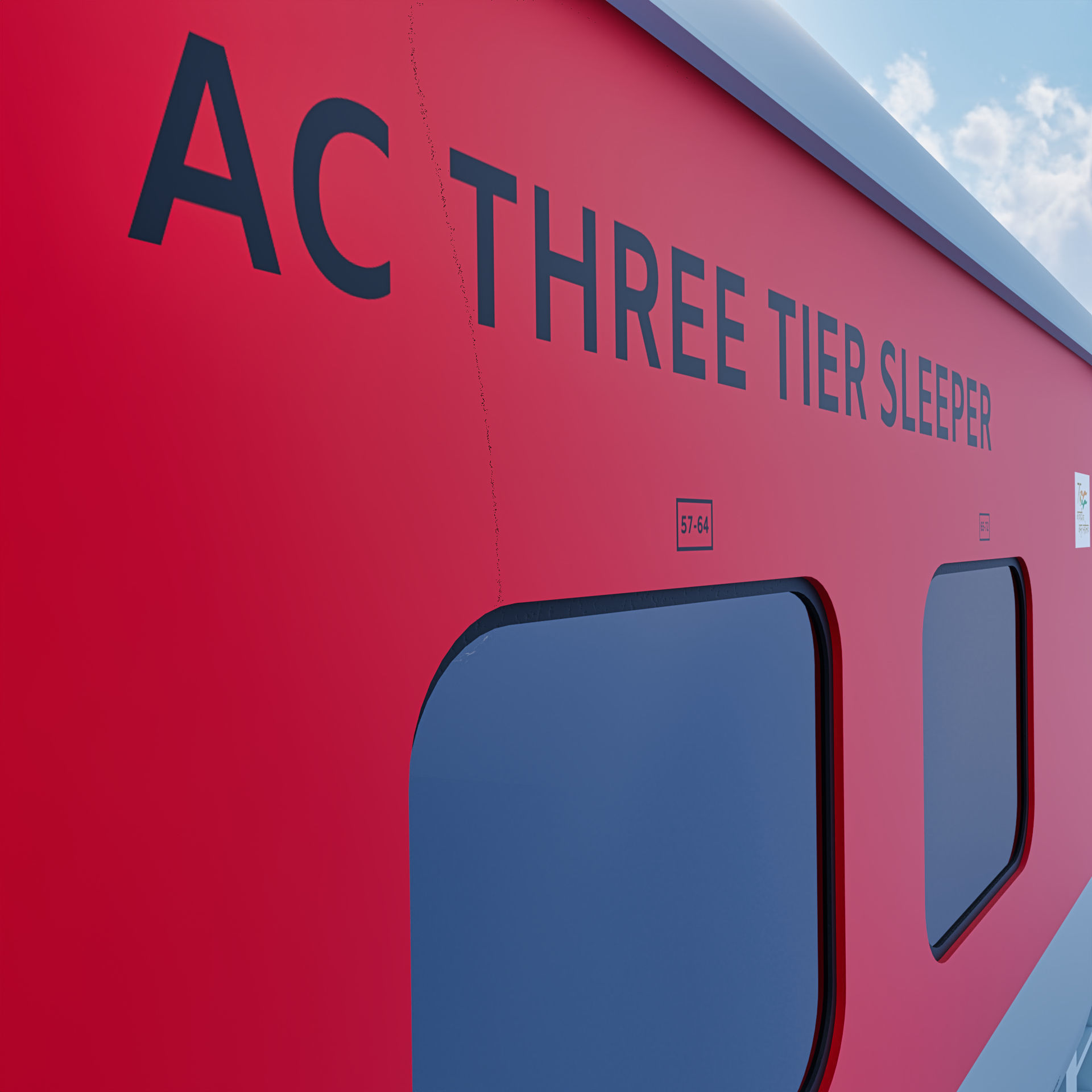 Indian Railways LHB Ac 3 Tier Sleeper Coach With Interior 3D model | CGTrader