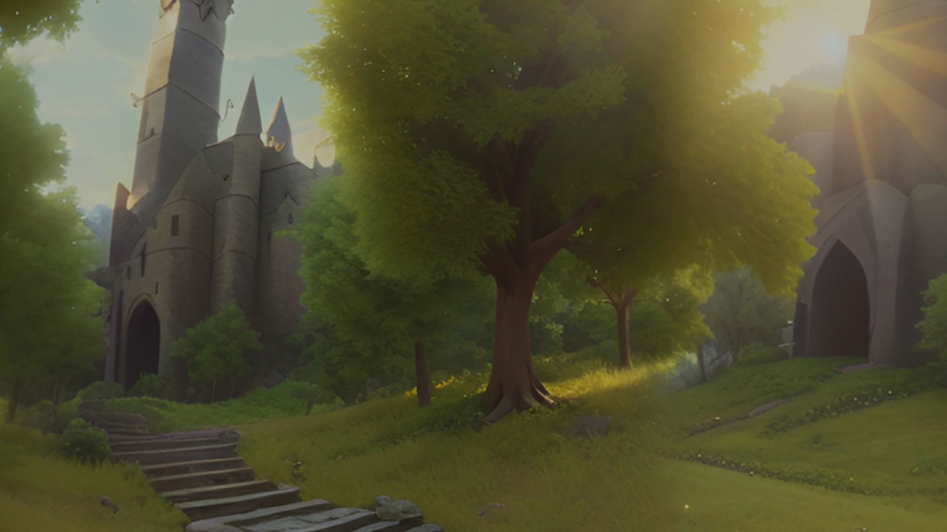 3D fantasy anime landscape scene 3D model animated | CGTrader