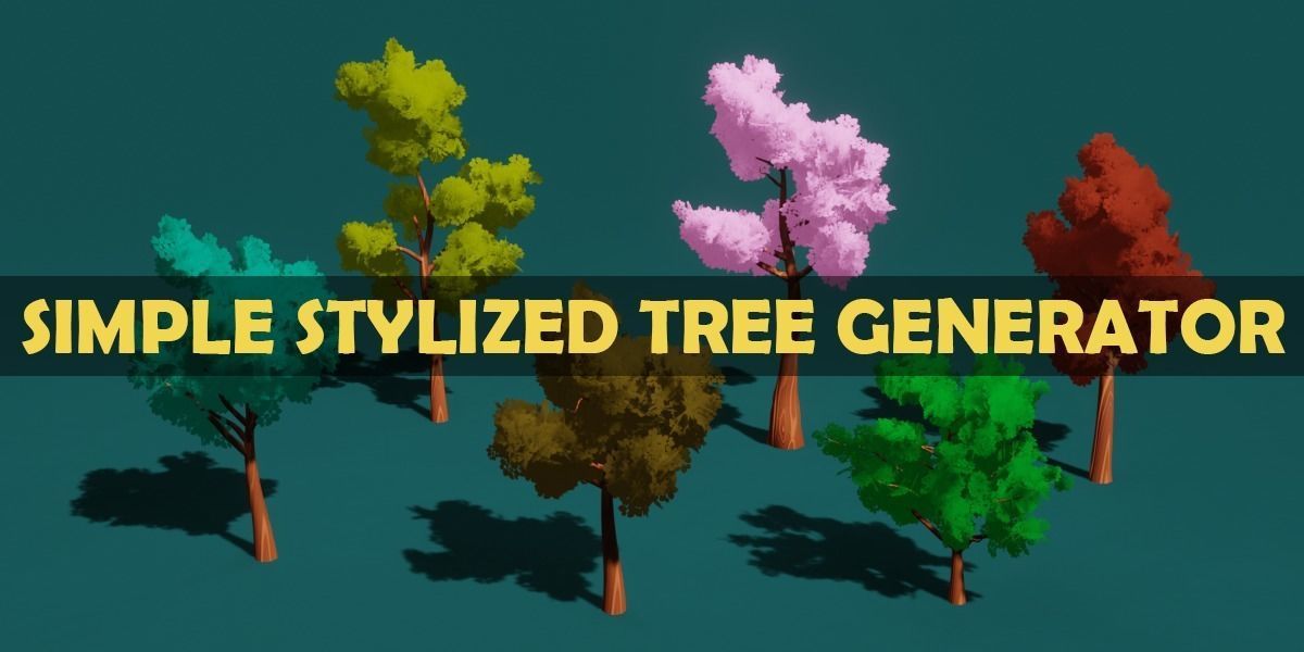 Simple Stylized Tree Generator 3D model | CGTrader