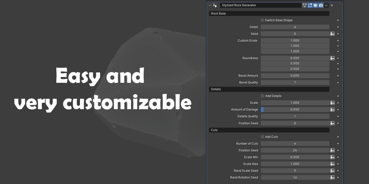 Stylized Rock Generator 3D model | CGTrader