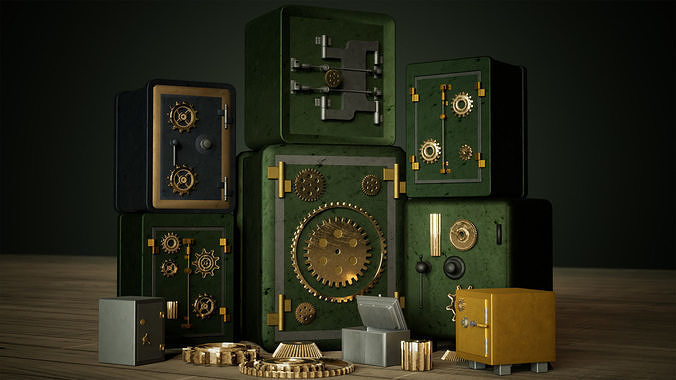 3D model Safe and Strongbox 19 Assets VR / AR / low-poly | CGTrader