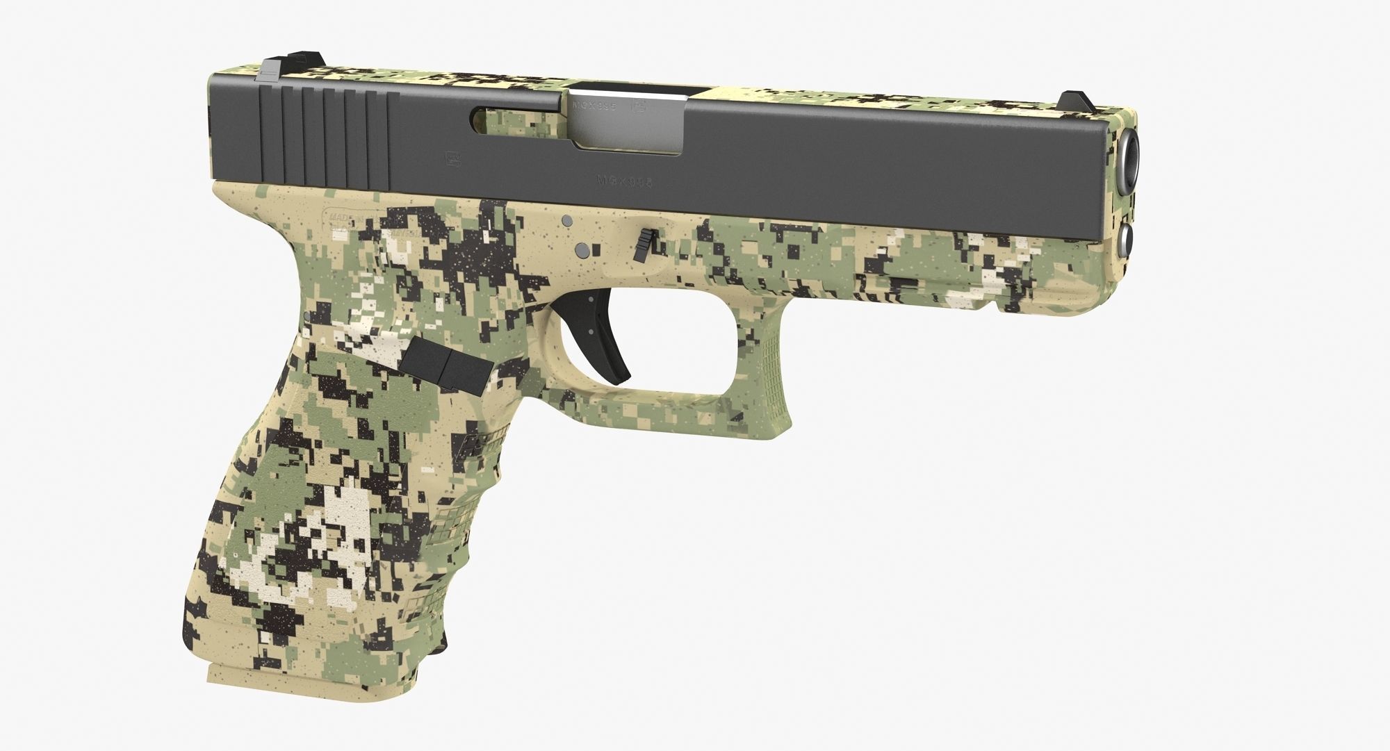 3D model Glock 17 Camouflage Green VR / AR / low-poly | CGTrader