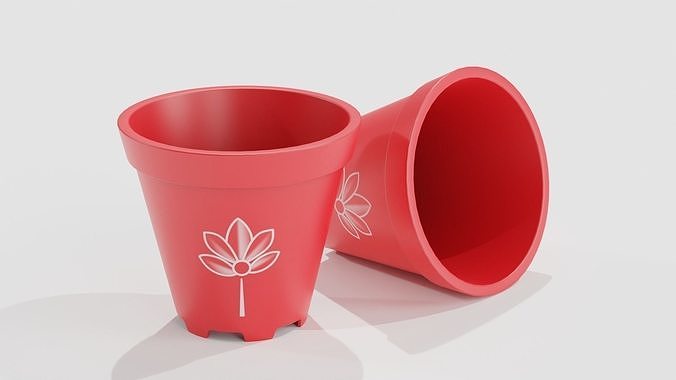 3D model Red Plastic Vase VR / AR / low-poly | CGTrader