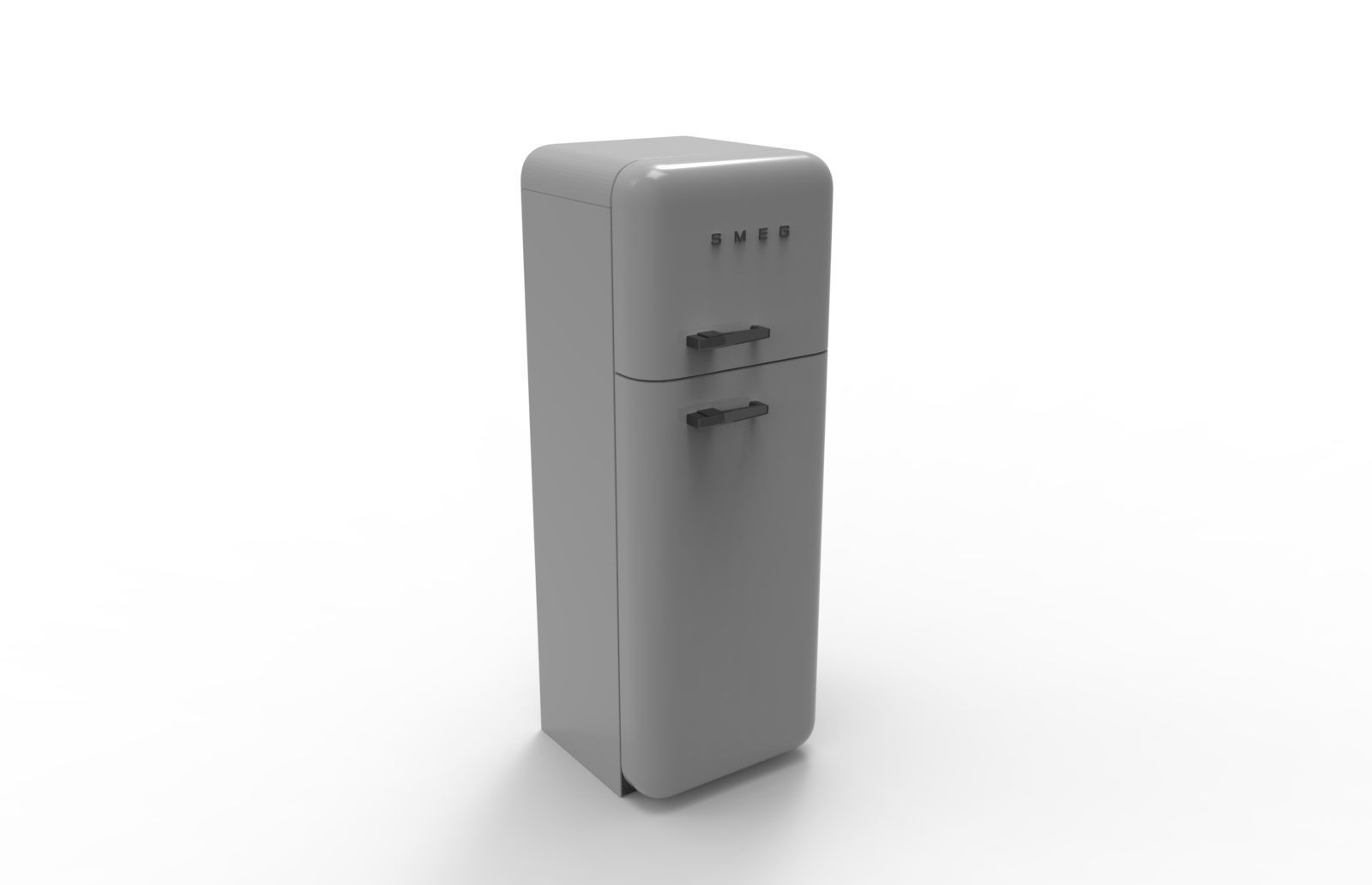 Modern Oval Retro Branded Refrigerator free 3D model | CGTrader