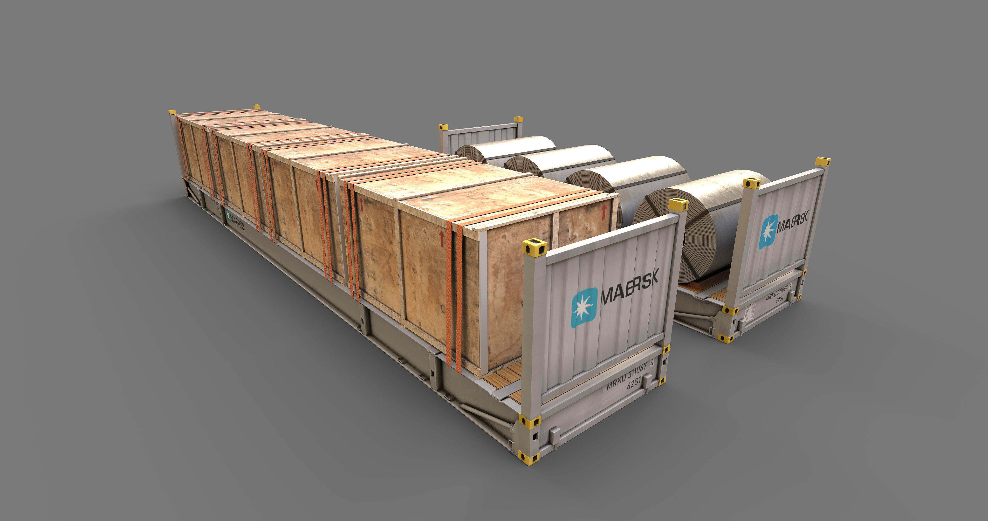 Flat Rack Containers 3D model | CGTrader