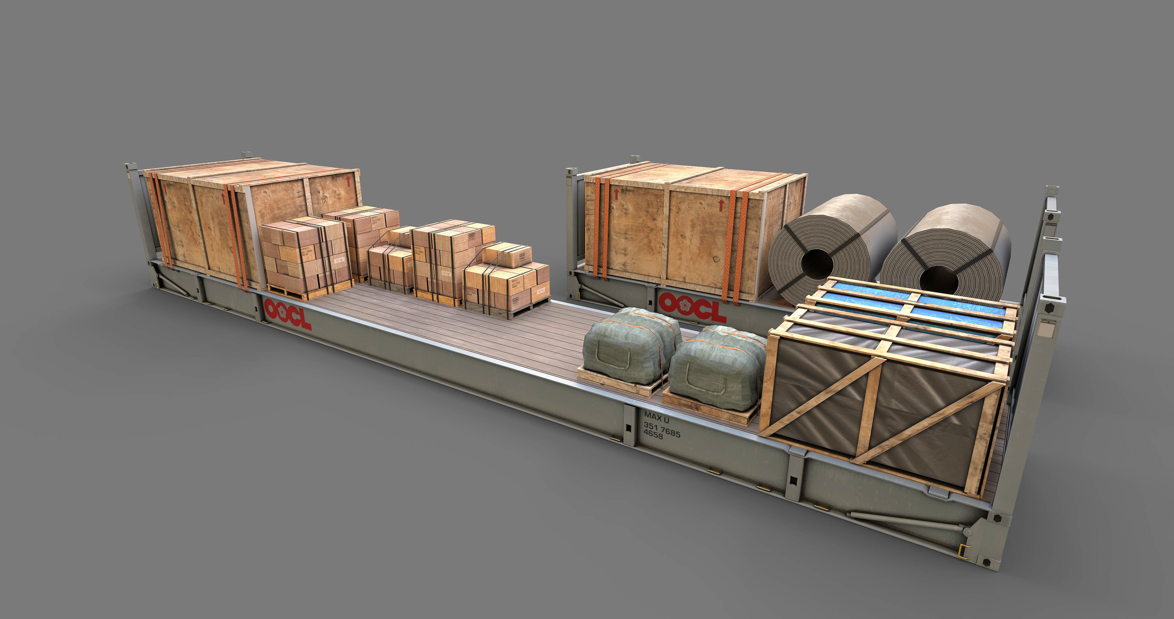 Flat Rack Containers 3D model | CGTrader