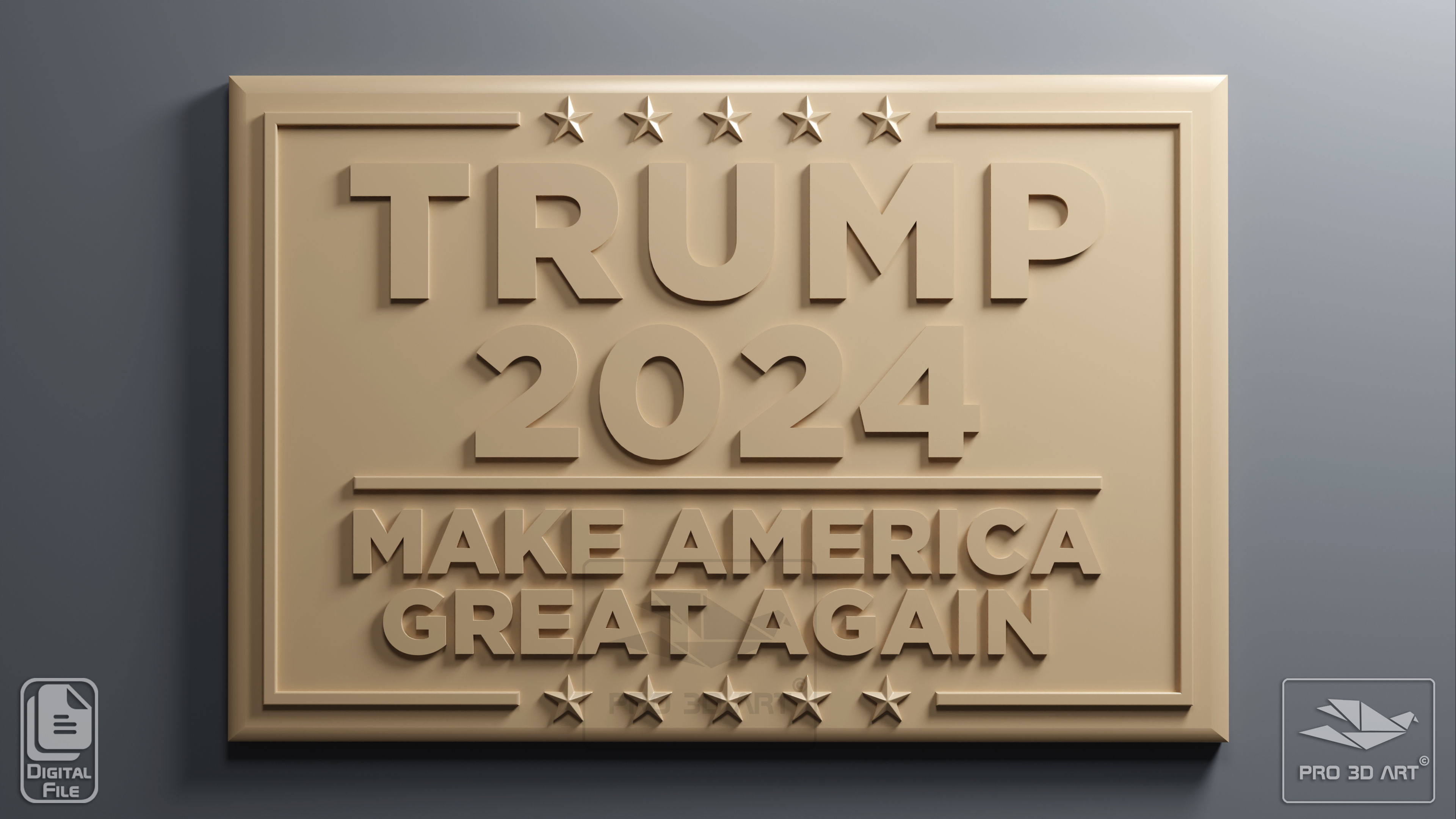 Trump 2024 MAGA Sign - CNC Files For Wood 3D model | CGTrader