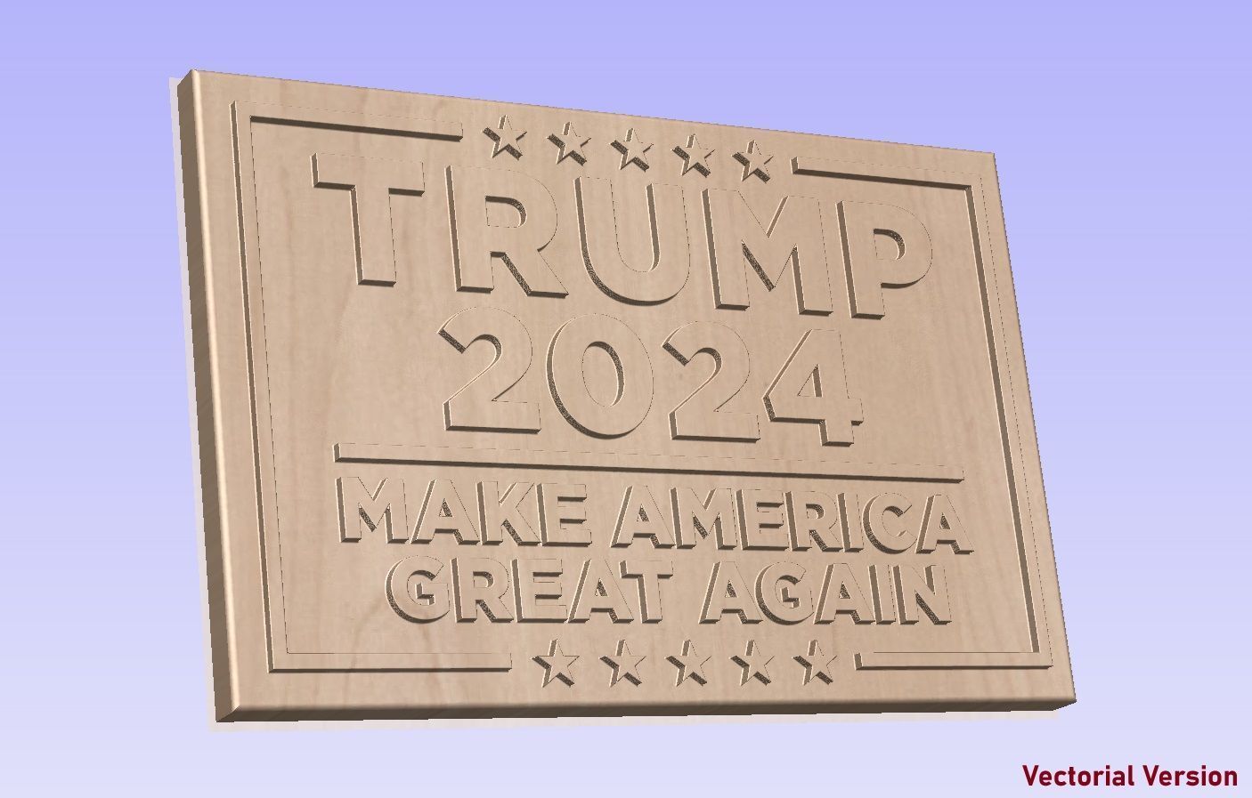 Trump 2024 MAGA Sign - CNC Files For Wood 3D model | CGTrader