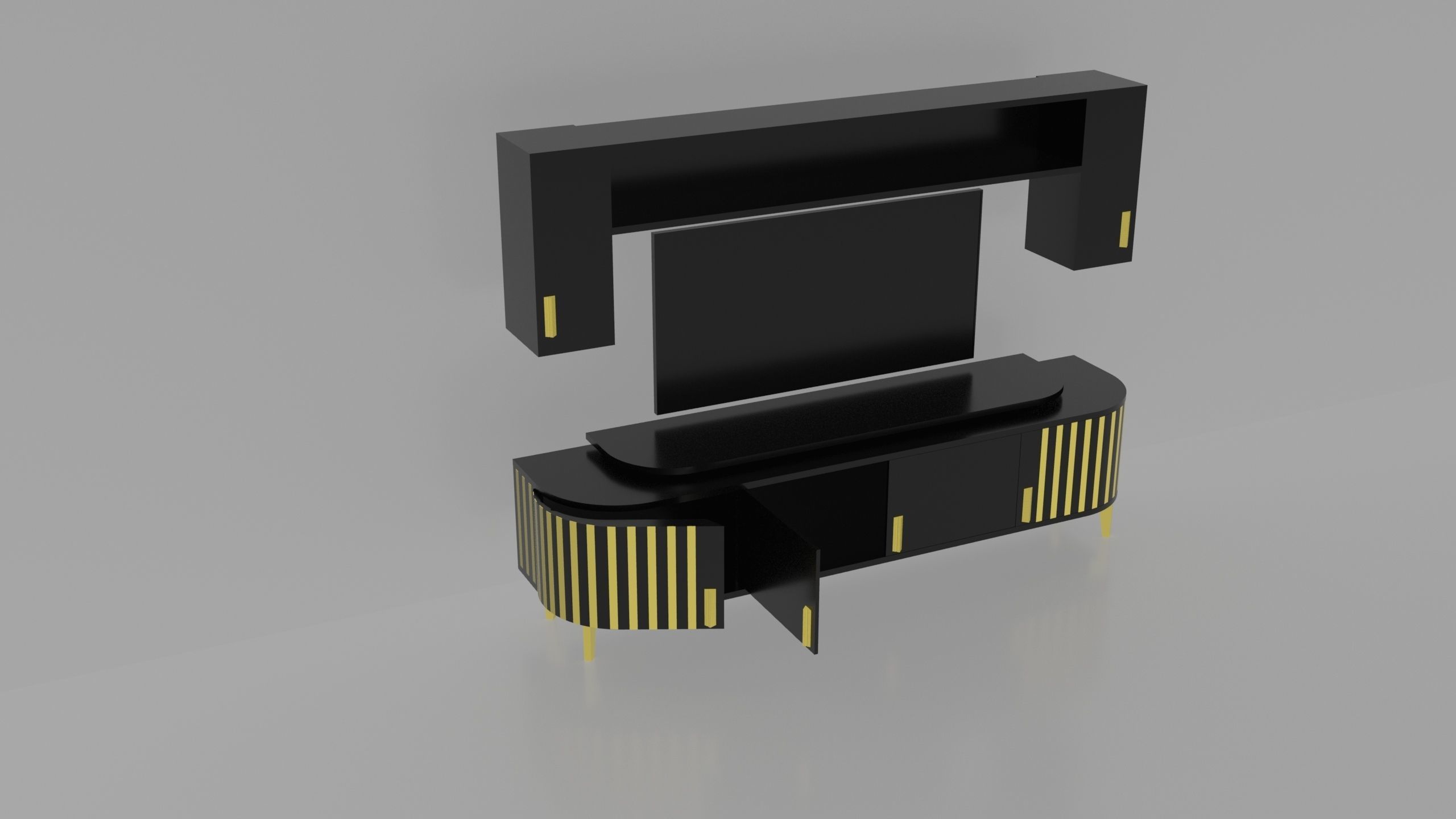 3D model specialis modern plexi tv unitates VR / AR / low-poly | CGTrader