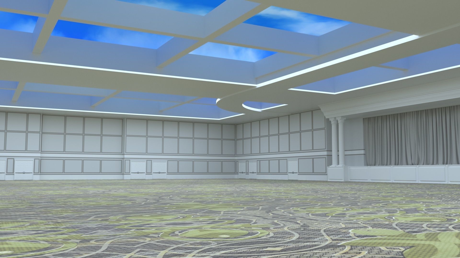 Ballroom 21 3D model | CGTrader