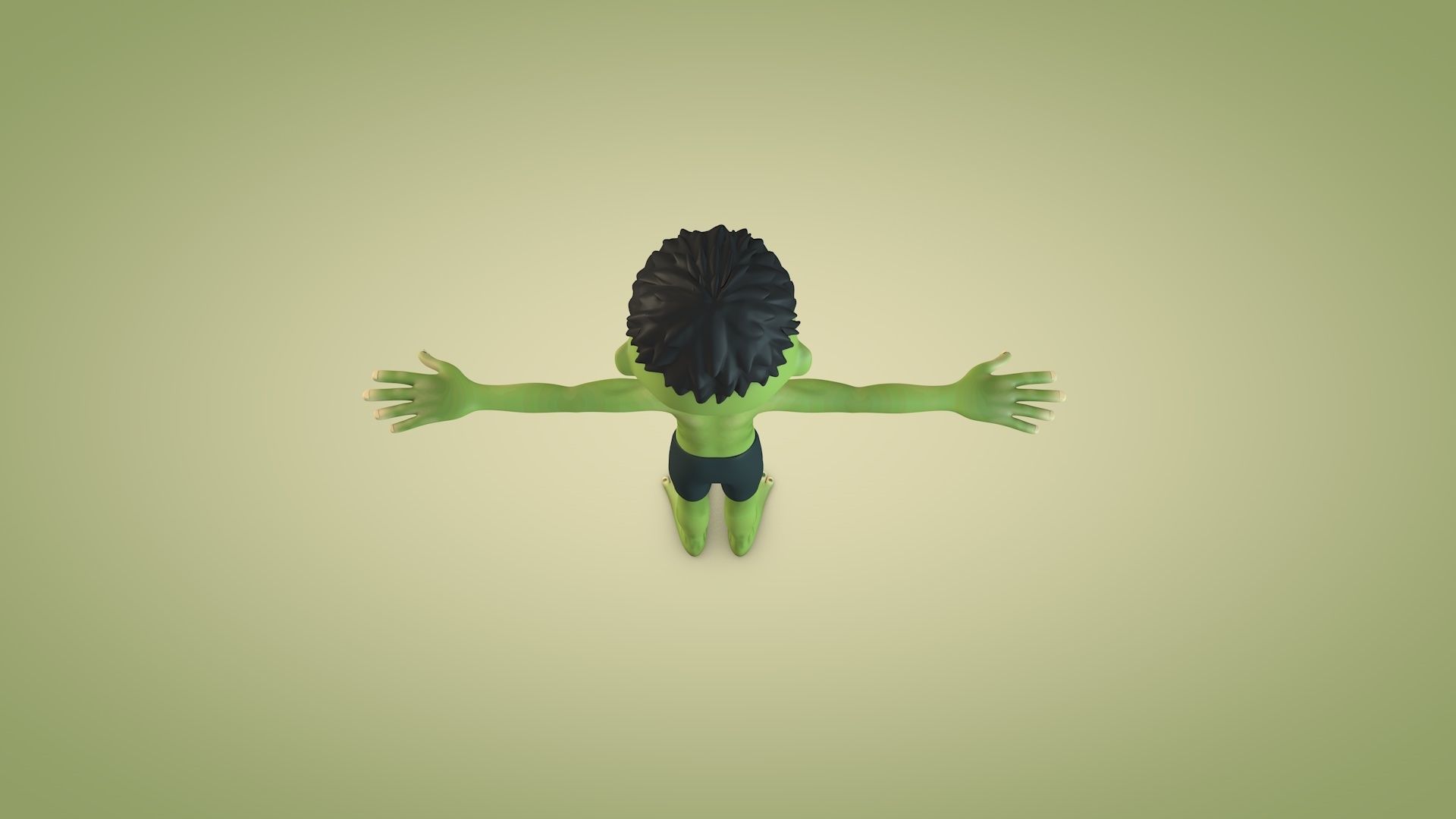 3D model Green Man Cartoon Character - Hulk VR / AR / low-poly | CGTrader