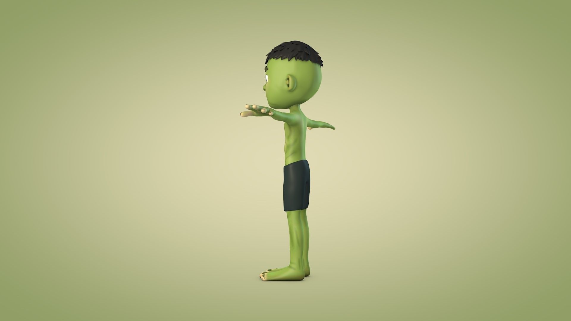3D model Green Man Cartoon Character - Hulk VR / AR / low-poly | CGTrader