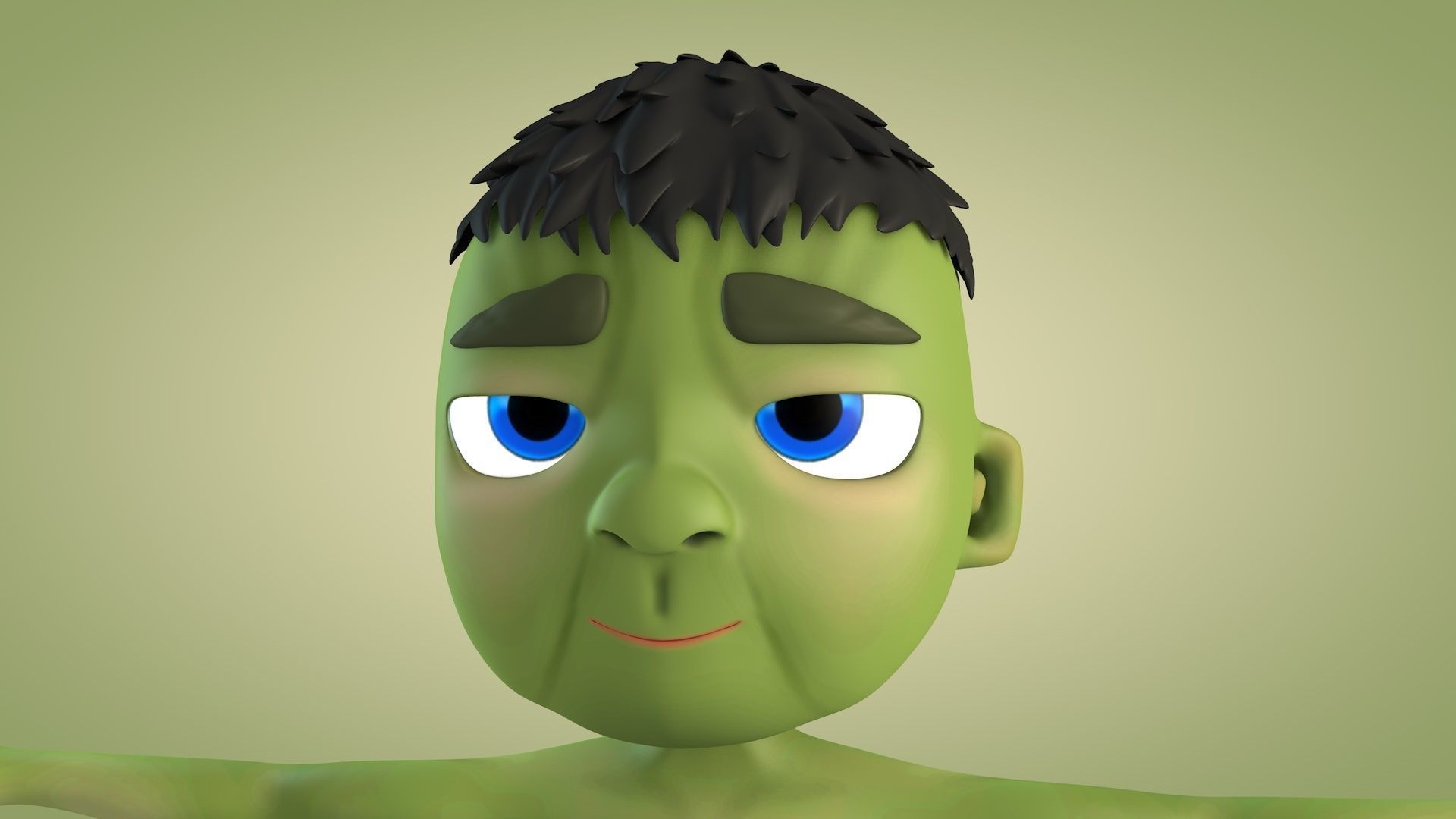 3D model Green Man Cartoon Character - Hulk VR / AR / low-poly | CGTrader
