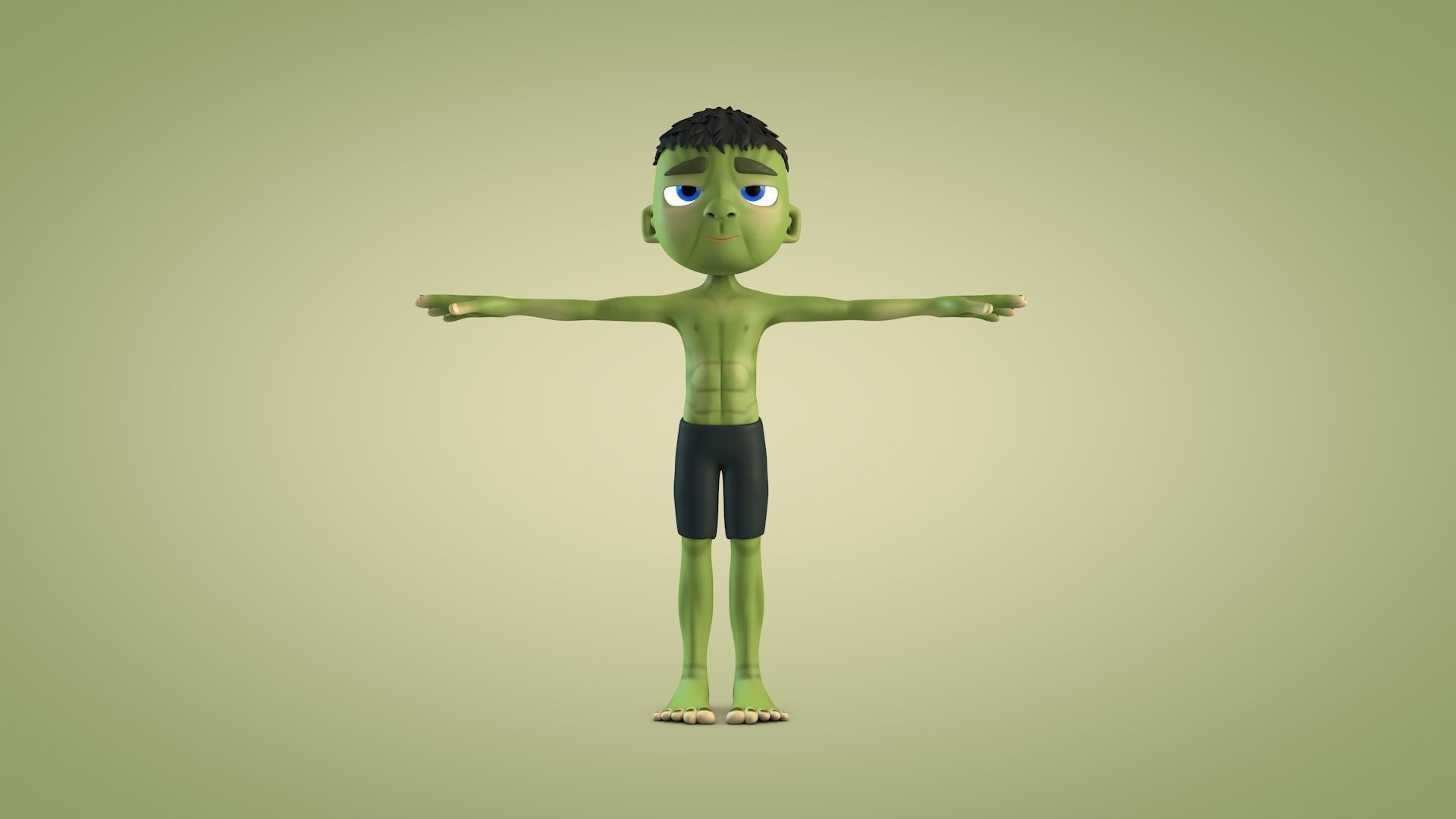 3D model Green Man Cartoon Character - Hulk VR / AR / low-poly | CGTrader