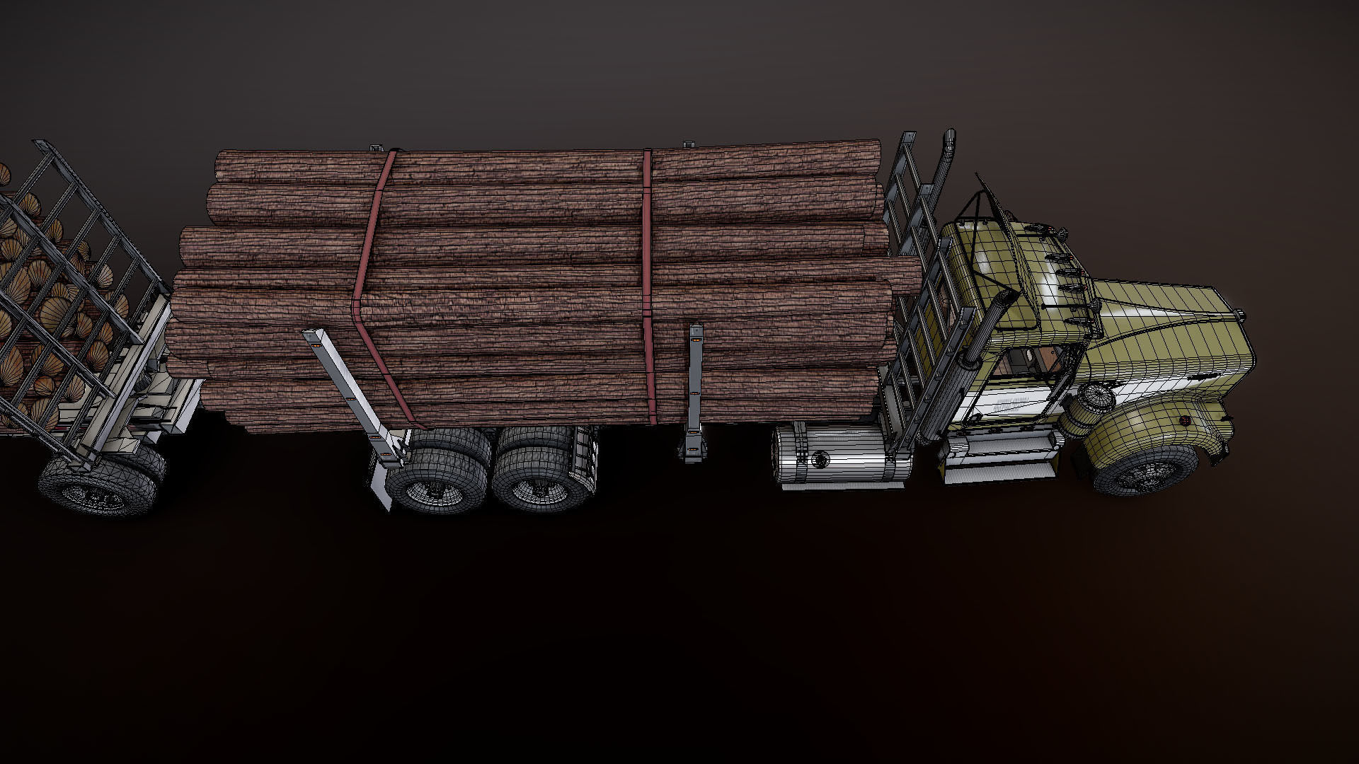 3D model Kenworth W900A Logging truck VR / AR / low-poly | CGTrader