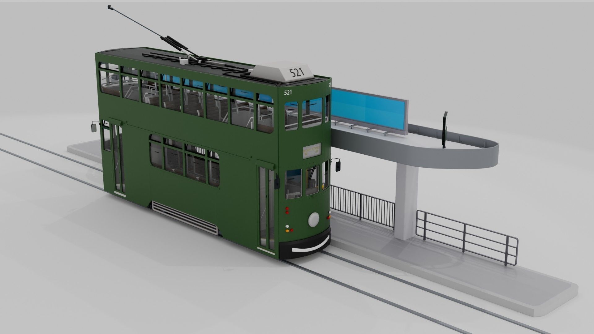 3D model Hong Kong Tram VR / AR / low-poly | CGTrader