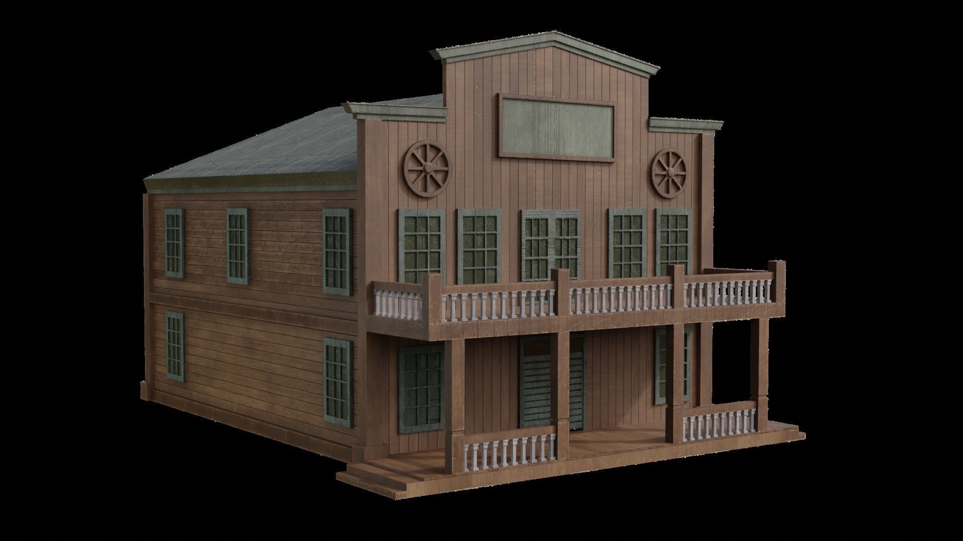 3D model Low-poly Western Buildings pack VR / AR / low-poly | CGTrader