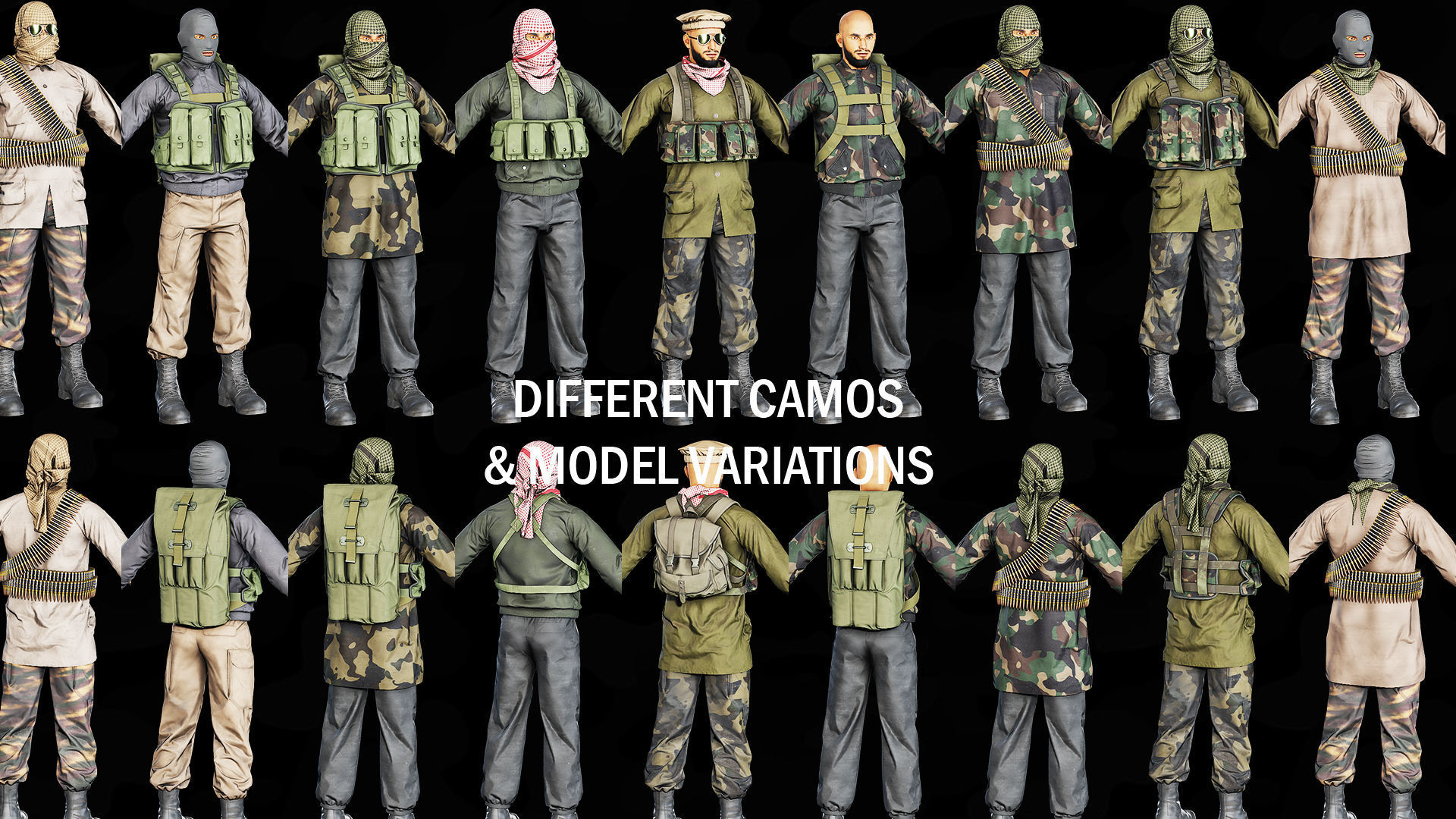 3D model Modular Insurgents Pack VR / AR / low-poly | CGTrader