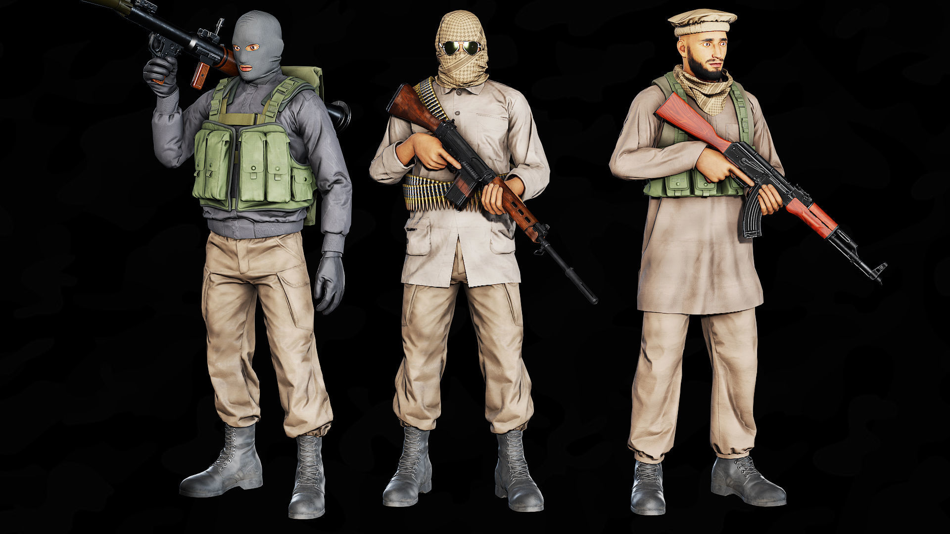 3D model Modular Insurgents Pack VR / AR / low-poly | CGTrader