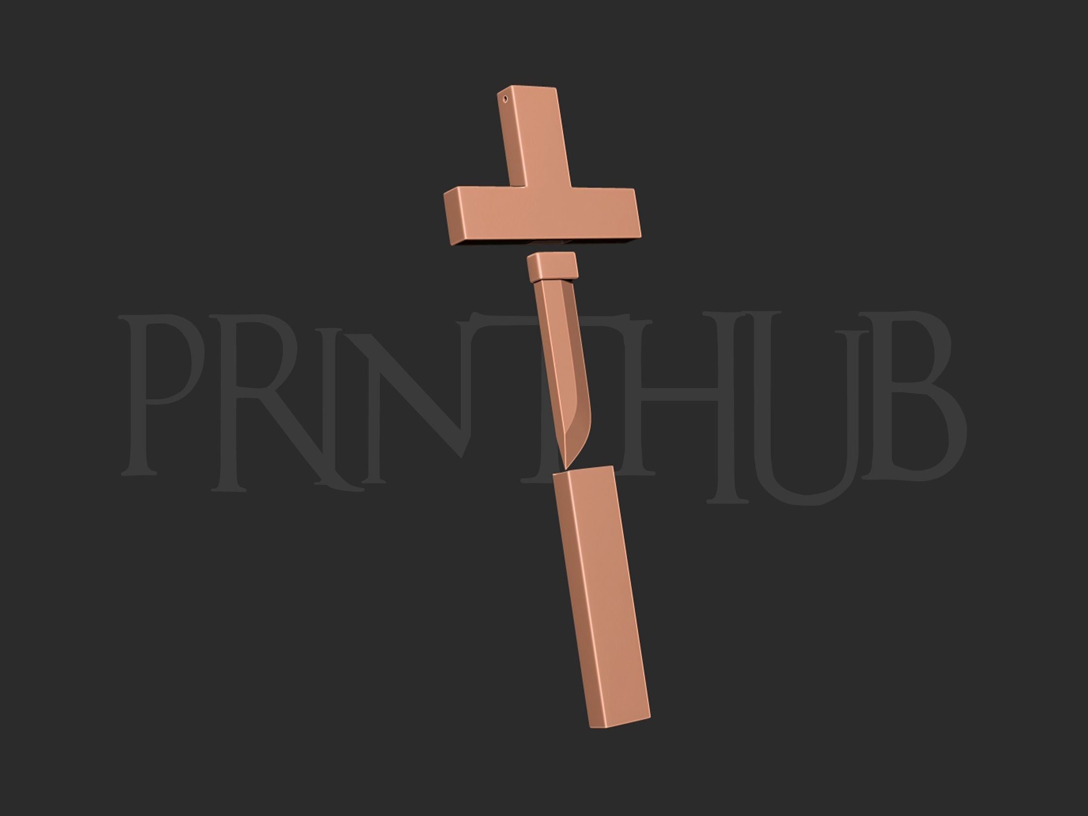 Kogatana Knife Cross Mihawk Weapon - One Piece 3D model 3D printable ...