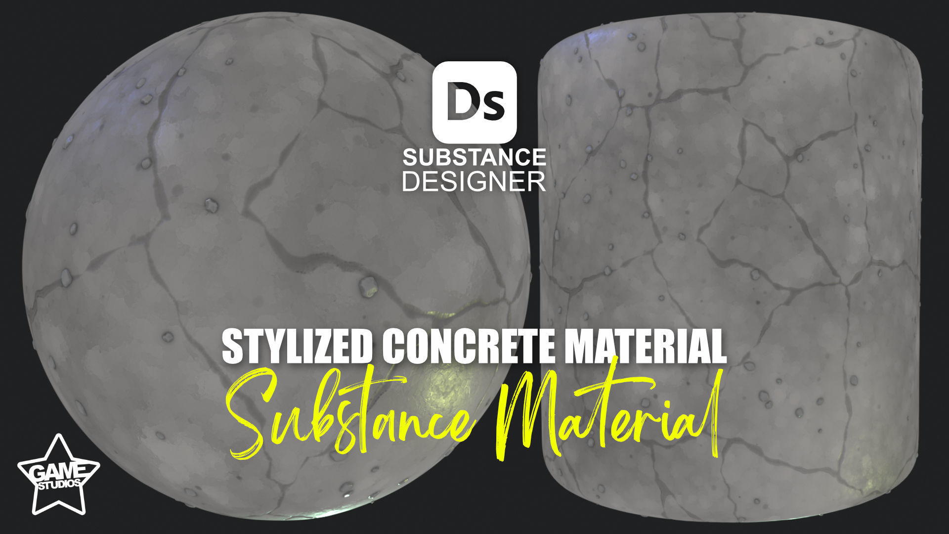 Stylized Cracked Concrete Material 02 - Substance 3D Designer Texture ...