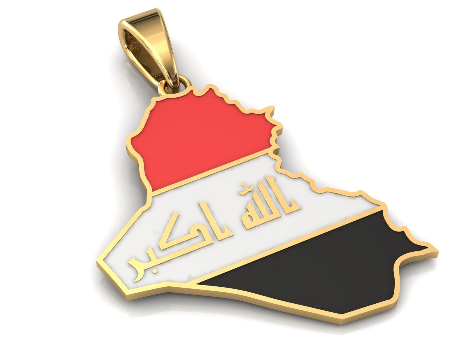 Iraq Map Charm Pendan 3D model 3D printable | CGTrader