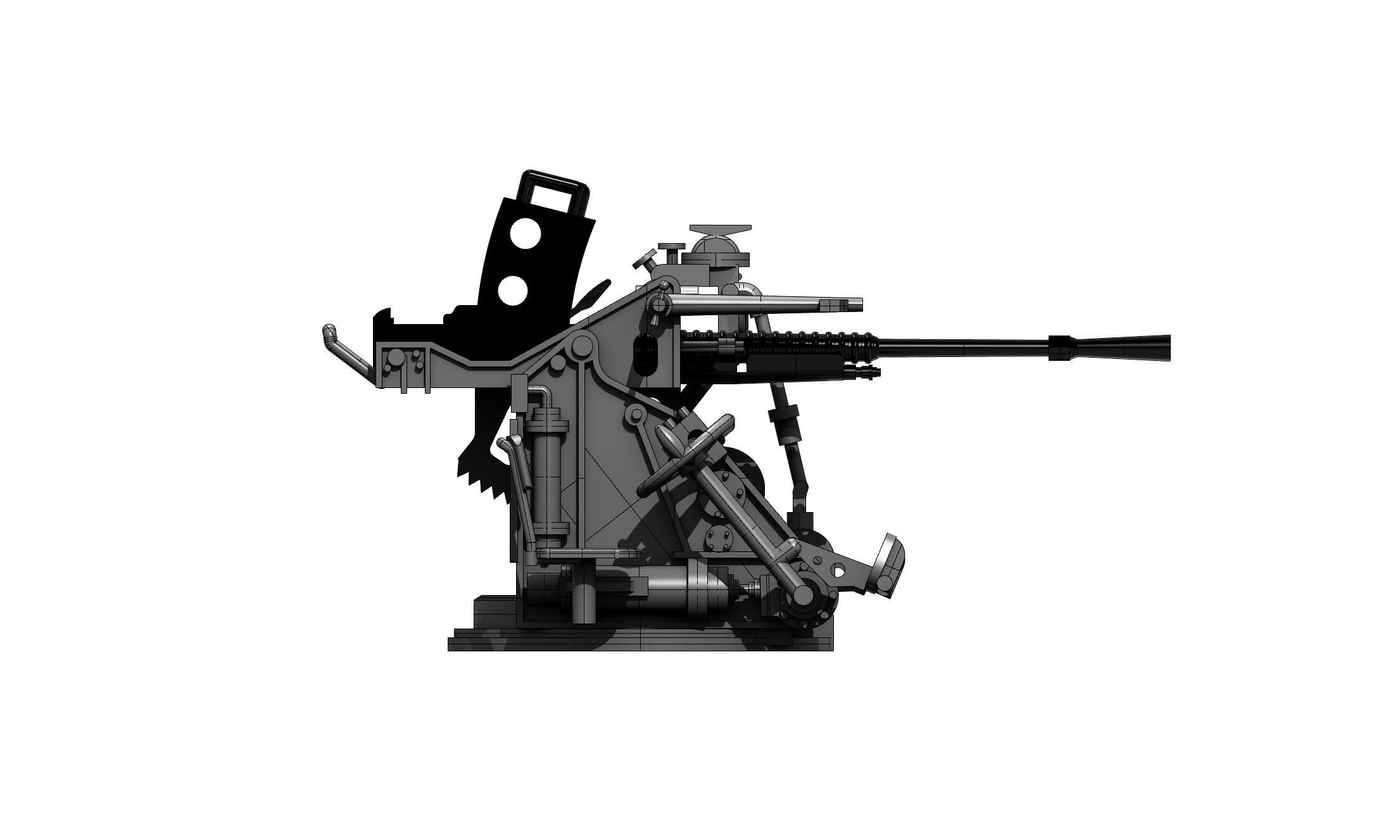 triple guns Japan WWII 3D model 3D printable | CGTrader