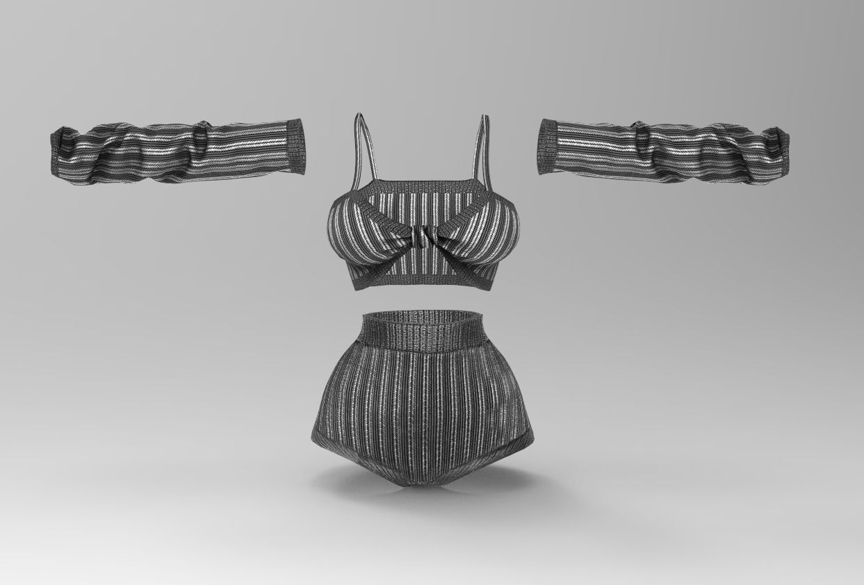 3D model Mesh Outfit 004 - Second life VR / AR / low-poly | CGTrader