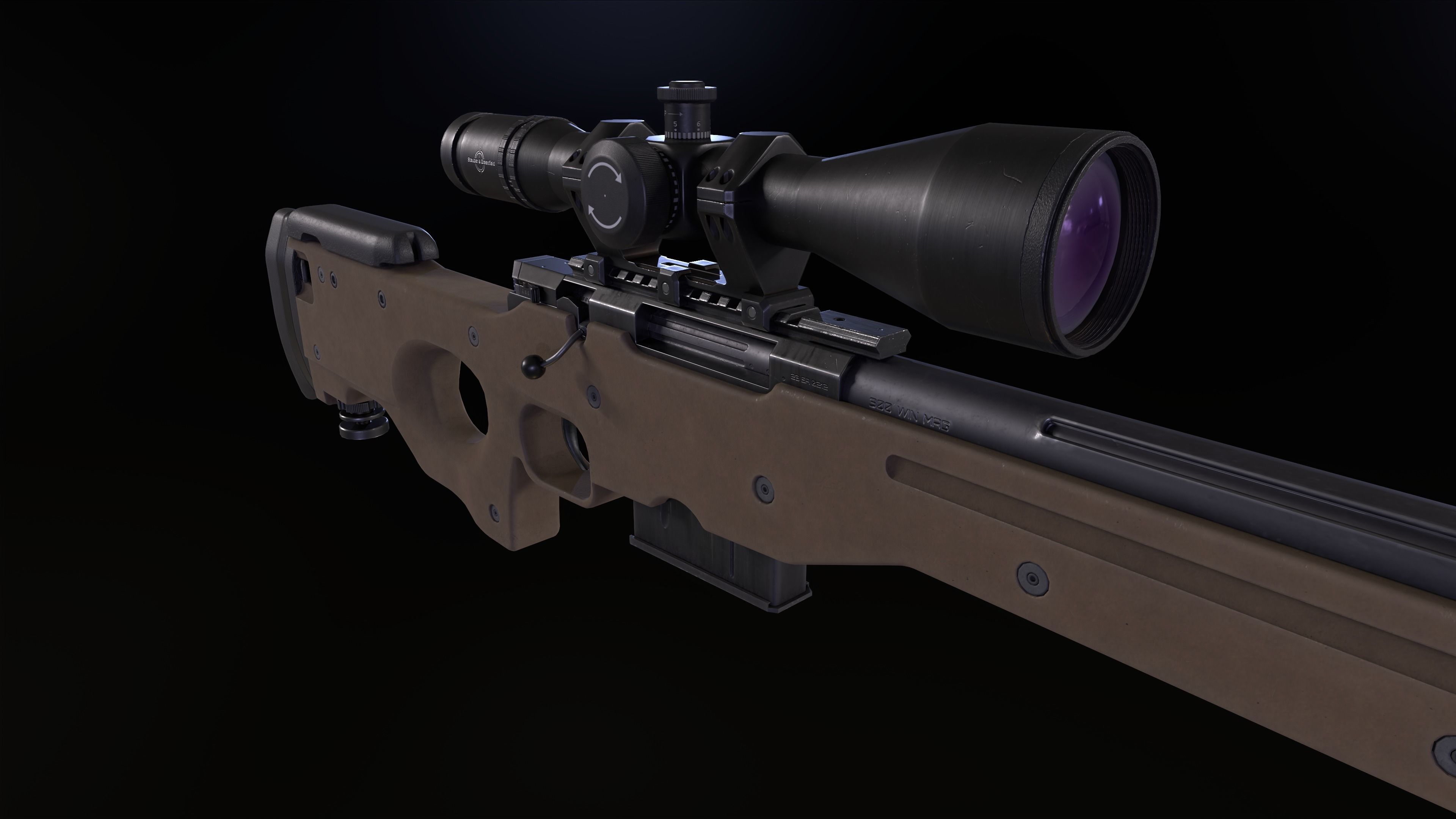 3D model AWM Sniper Rifle - Game Ready VR / AR / low-poly | CGTrader
