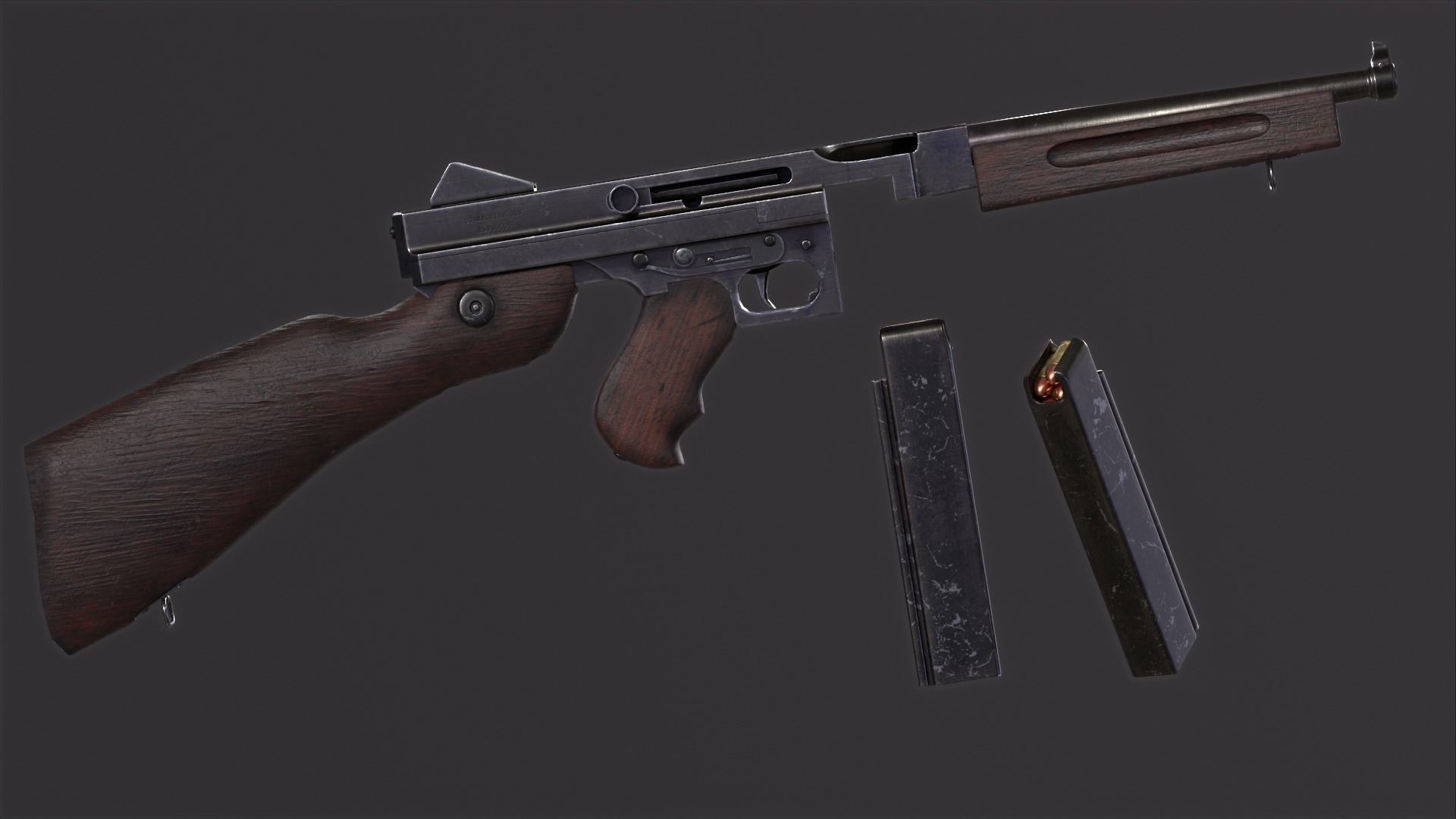 3D model M1A1 - WW2 Submachine Gun VR / AR / low-poly | CGTrader