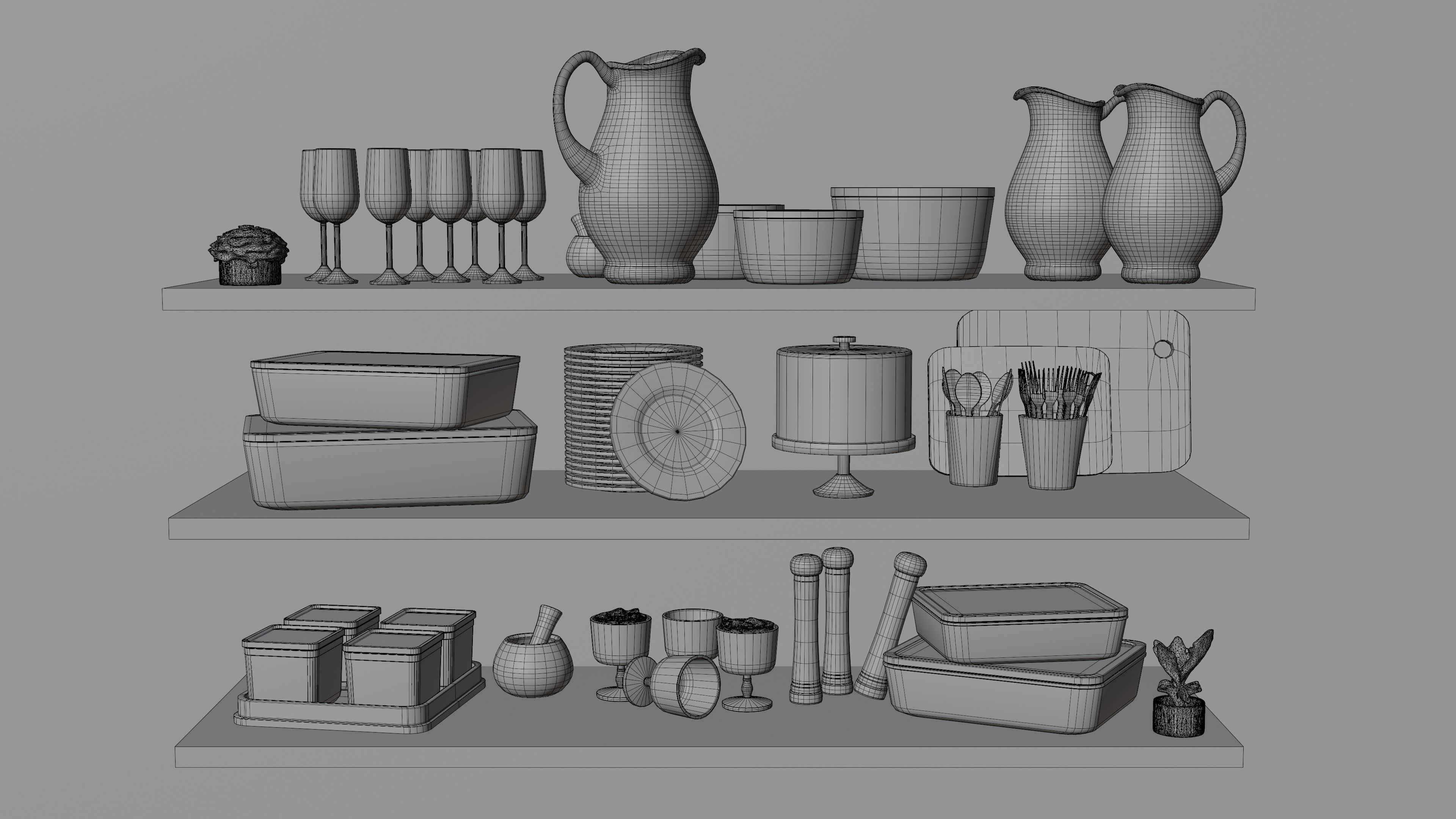 3D model Kitchen Set utensils and tools VR / AR / low-poly | CGTrader