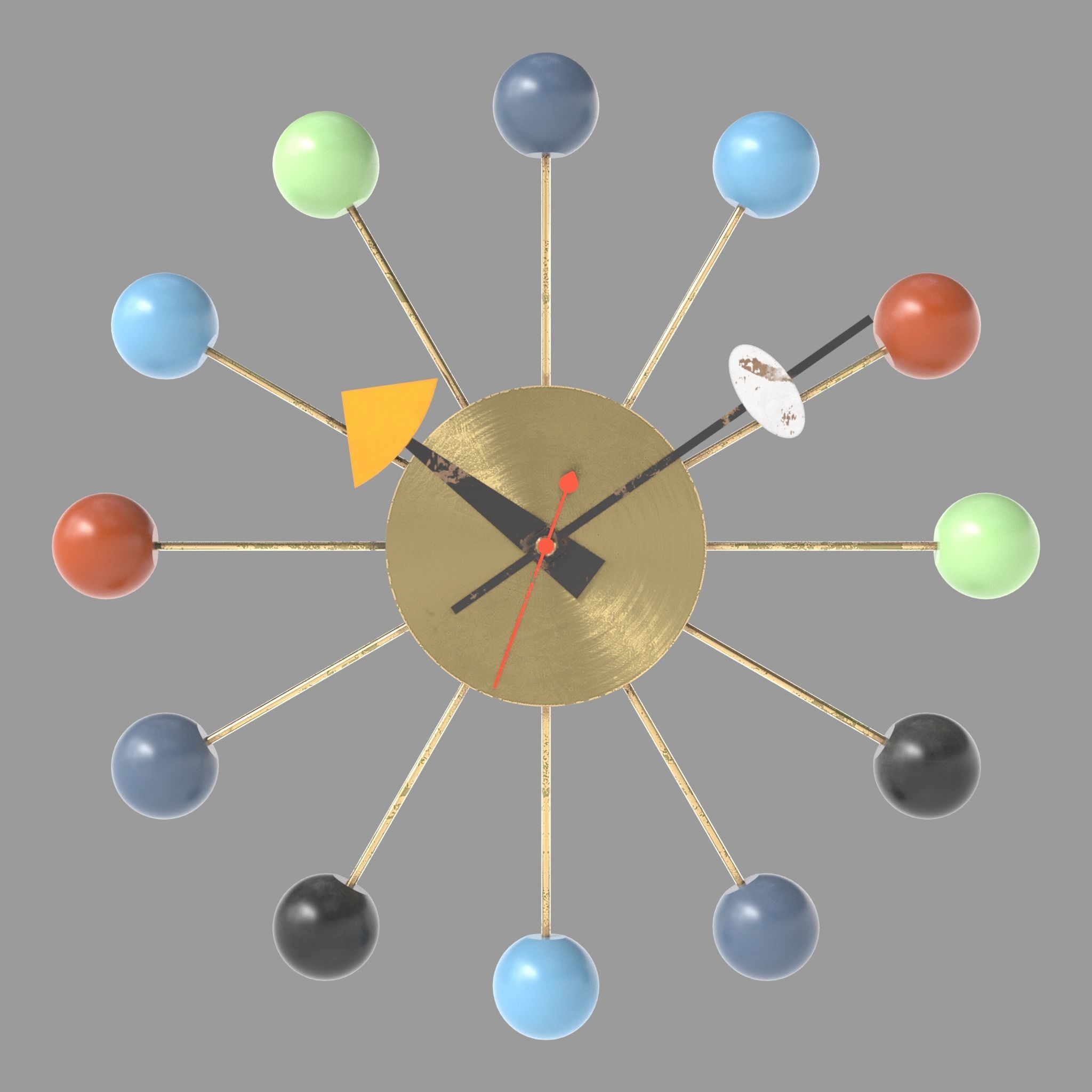 George Nelson Ball Clock Vintage Original 1950 Version 3D model | CGTrader