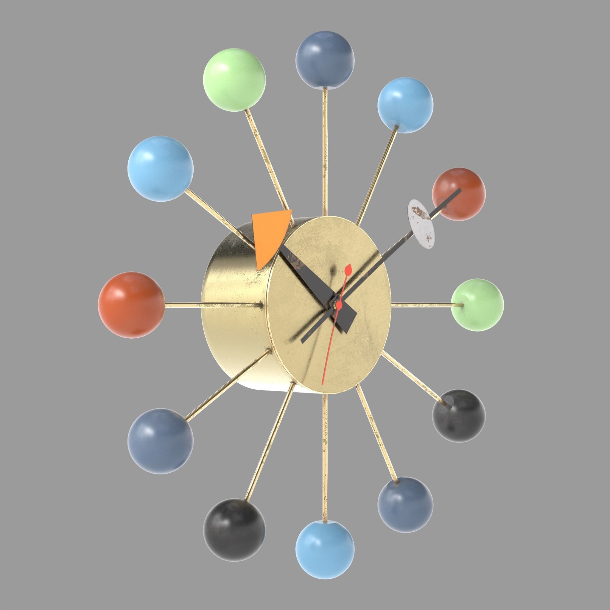 George Nelson Ball Clock Vintage Original 1950 Version 3D model | CGTrader