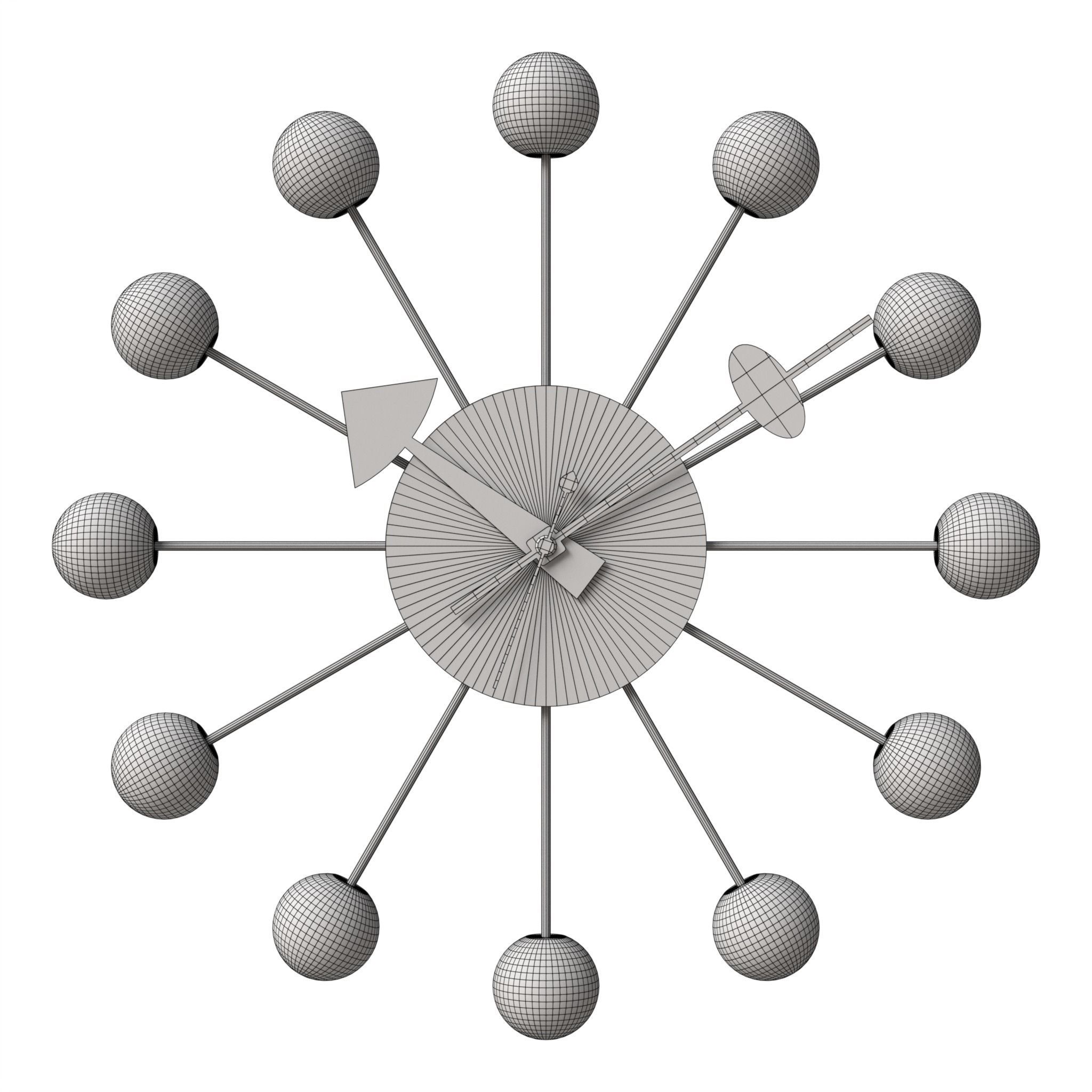 George Nelson Ball Clock Vintage Original 1950 Version 3D model | CGTrader