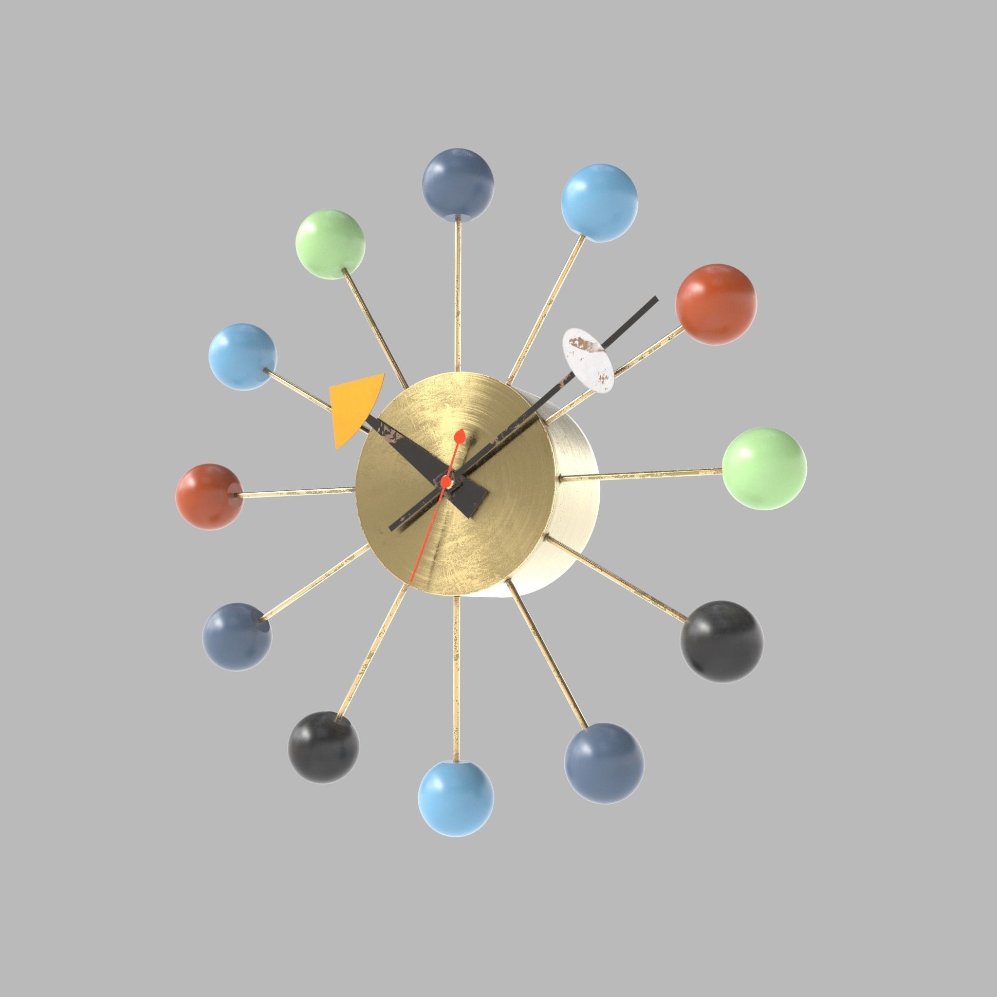 George Nelson Ball Clock Vintage Original 1950 Version 3D model | CGTrader