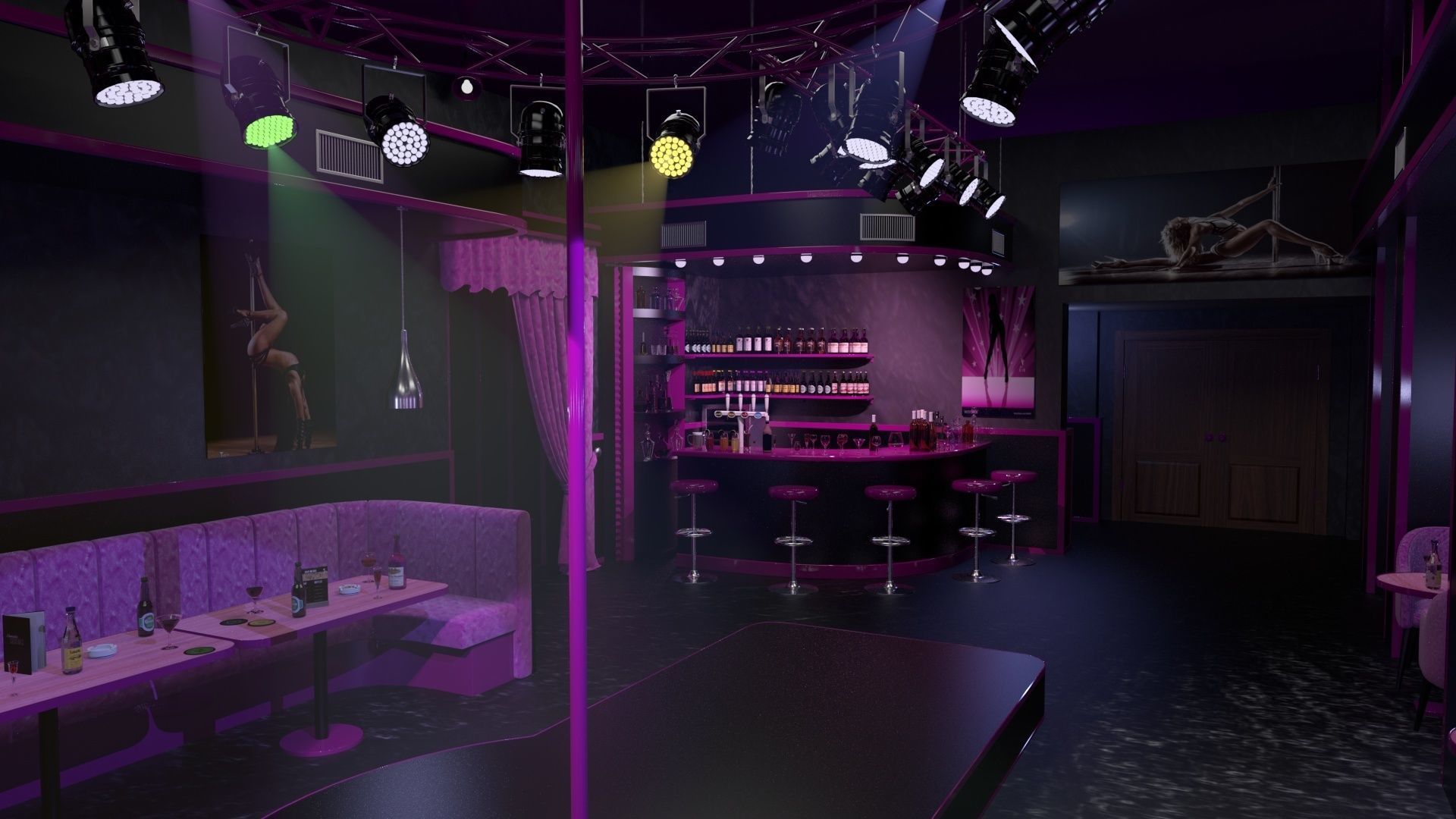 strip night club 3D model | CGTrader