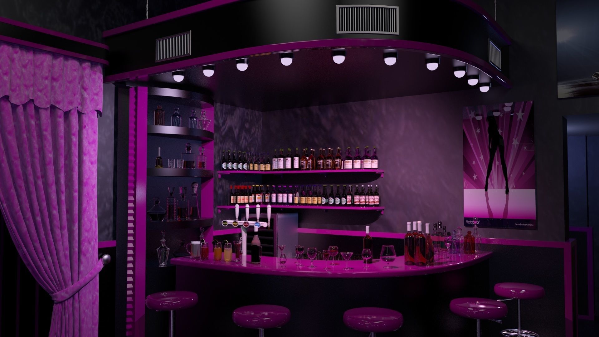 strip night club 3D model | CGTrader