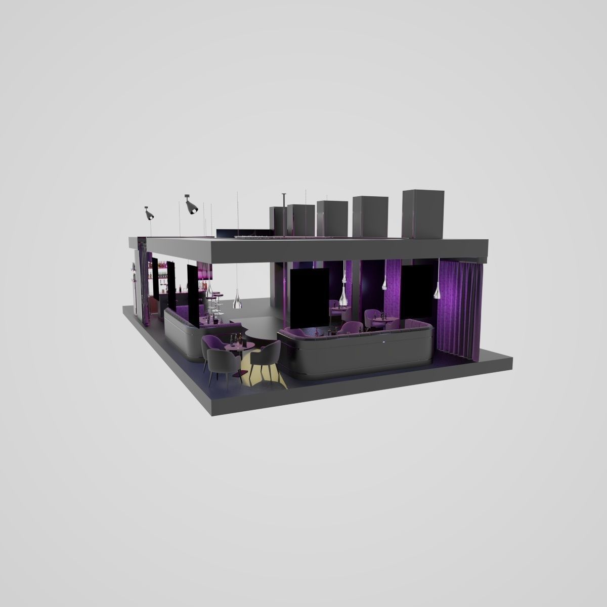 strip night club 3D model | CGTrader