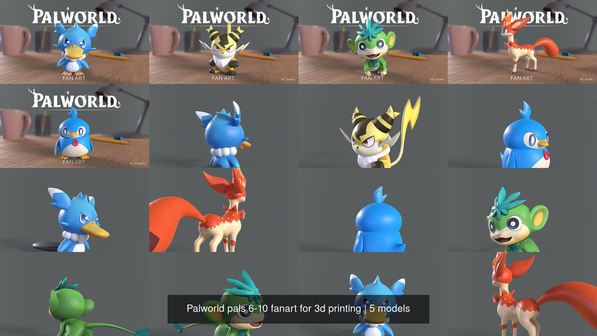 Palworld pals 6-10 fanart for 3d printing 3D Model Collection 3D ...