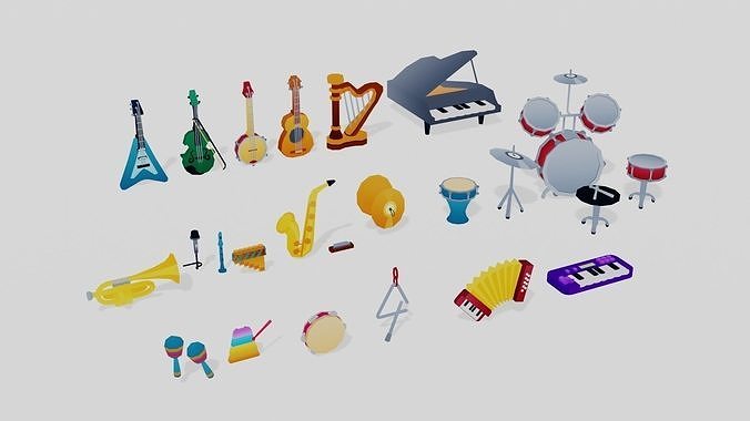3D model Musical Instruments VR / AR / low-poly | CGTrader
