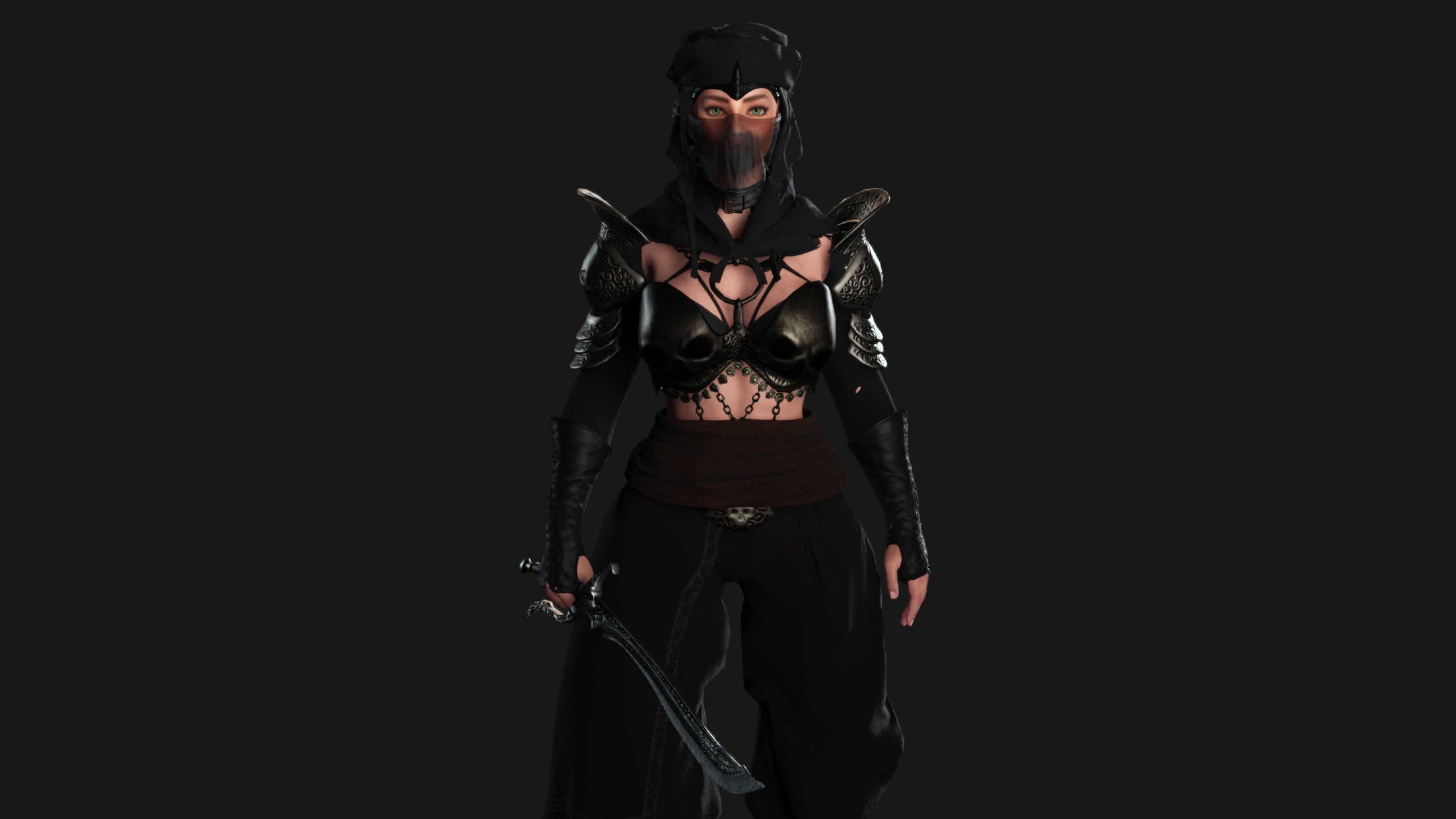 3D model AAA 3D FANTASY CHARACTER - BEAUTIFUL ASSASSIN WARRIOR VR / AR ...