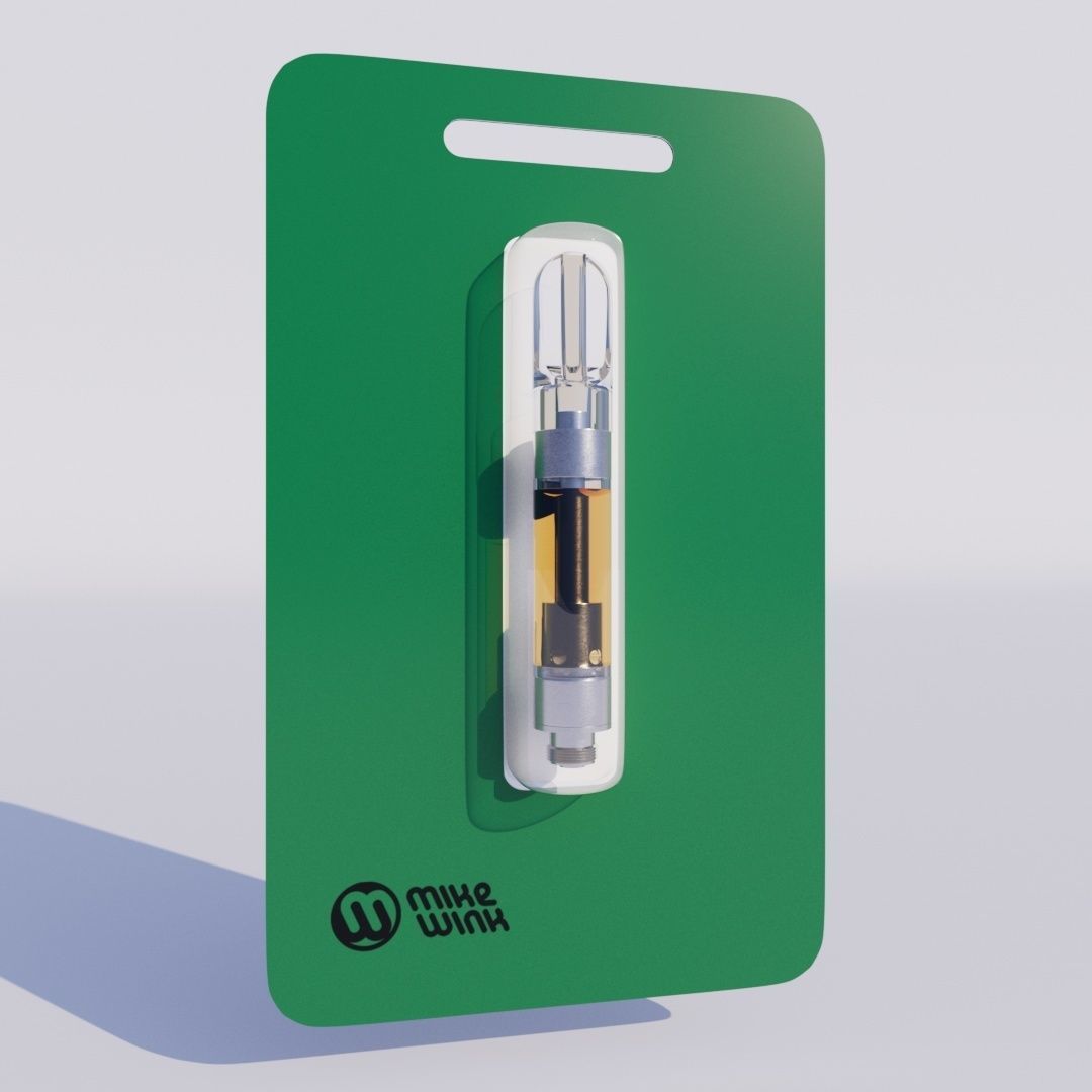 3D model Marijuana Cartridge and Package Mockup VR / AR / low-poly ...